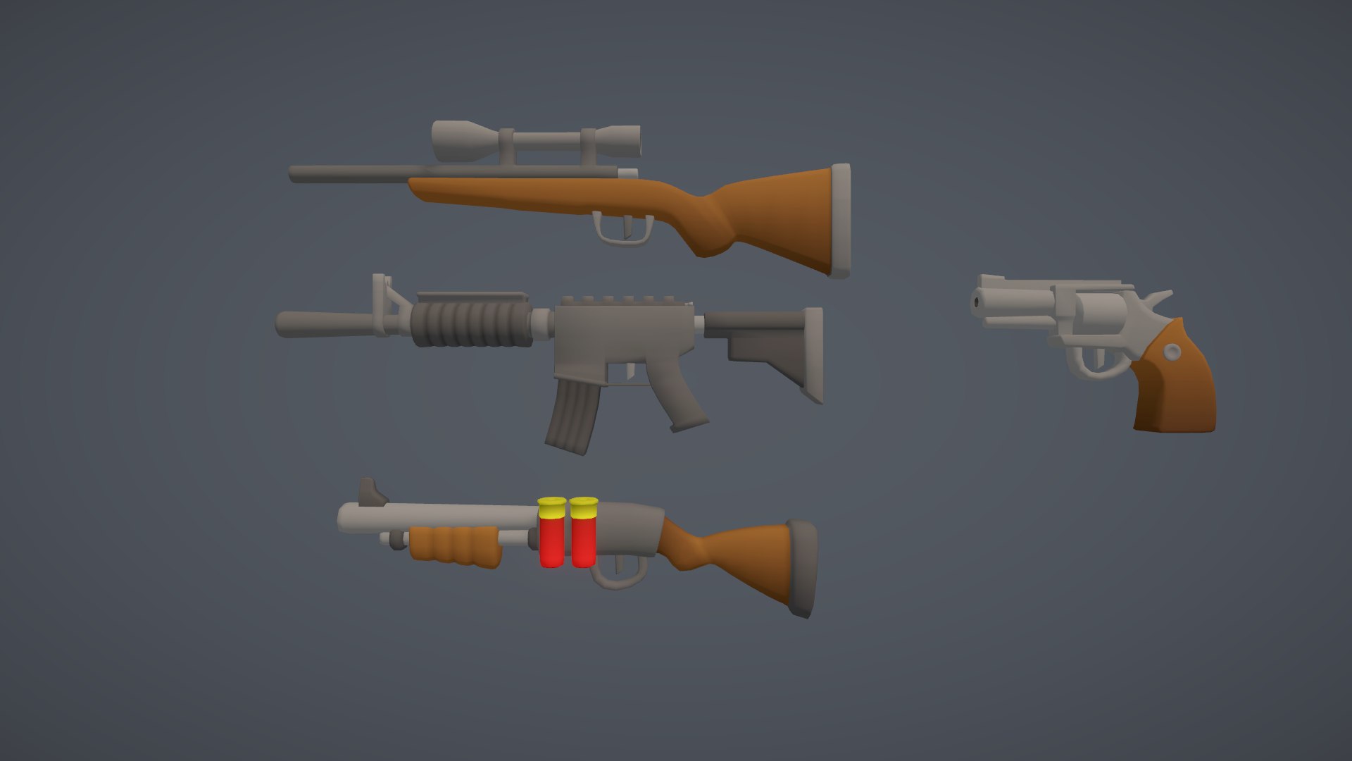 3D Poly World - Toon Guns - TurboSquid 2075100