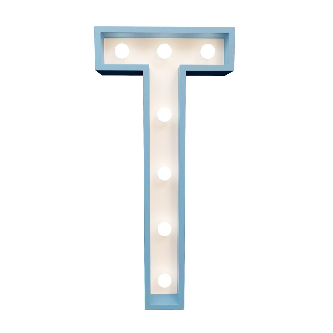 3D Model Marquee Letter T Led Glow Sign - TurboSquid 1973889