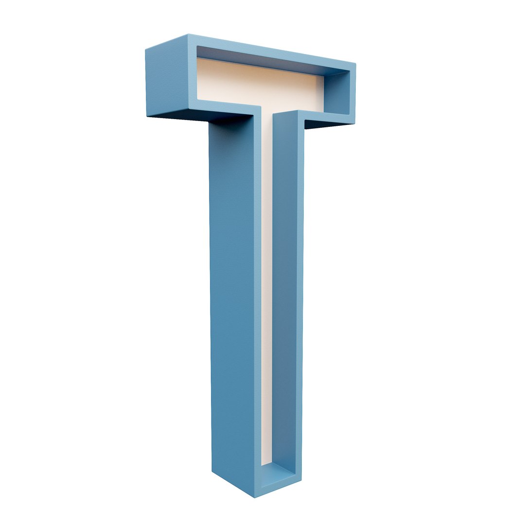 3D Model Marquee Letter T Led Glow Sign - TurboSquid 1973889