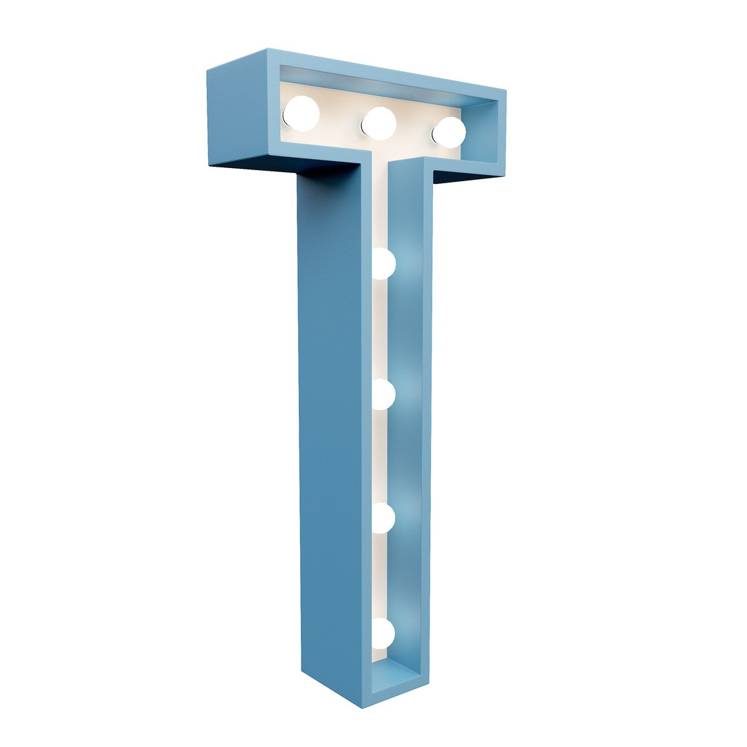 3D Model Marquee Letter T Led Glow Sign - TurboSquid 1973889