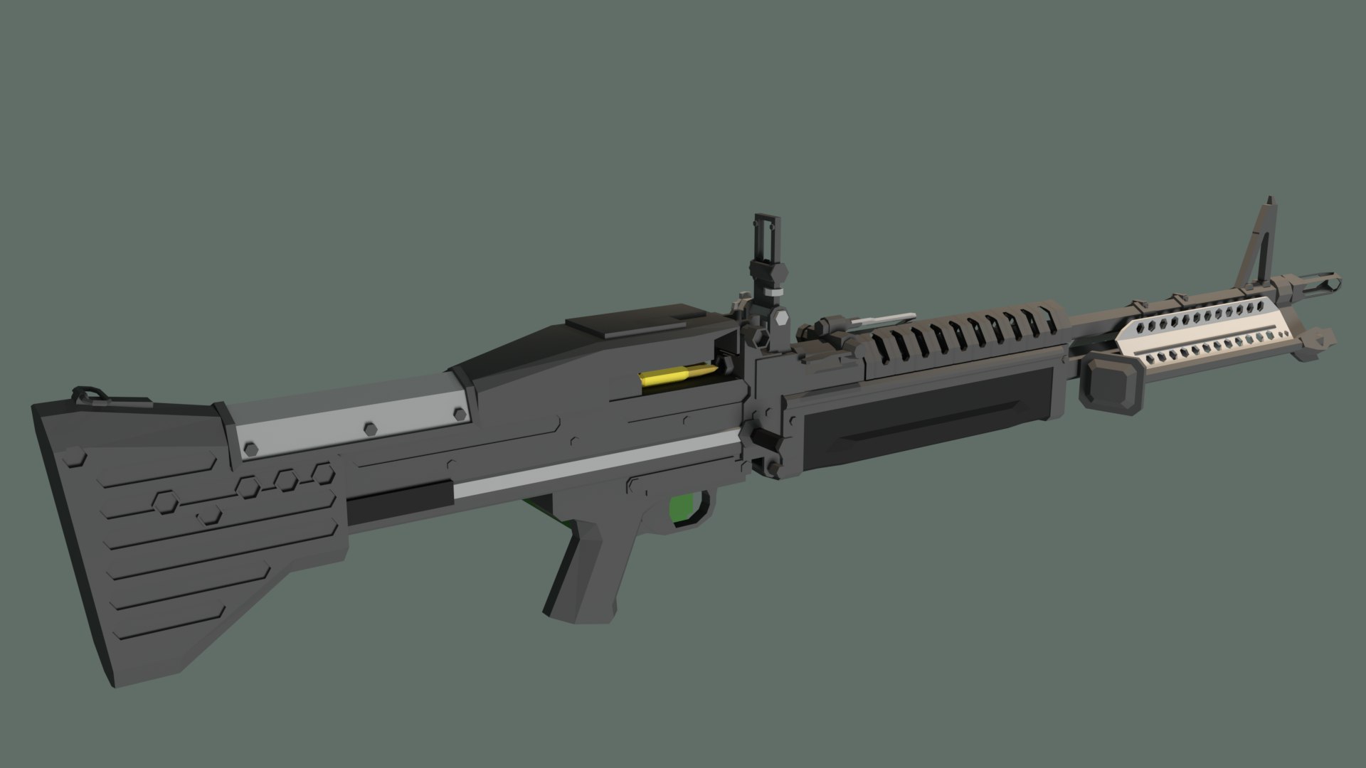 Free 3D FREE Low Poly Stylized M60 Machine Gun - TurboSquid 2162246