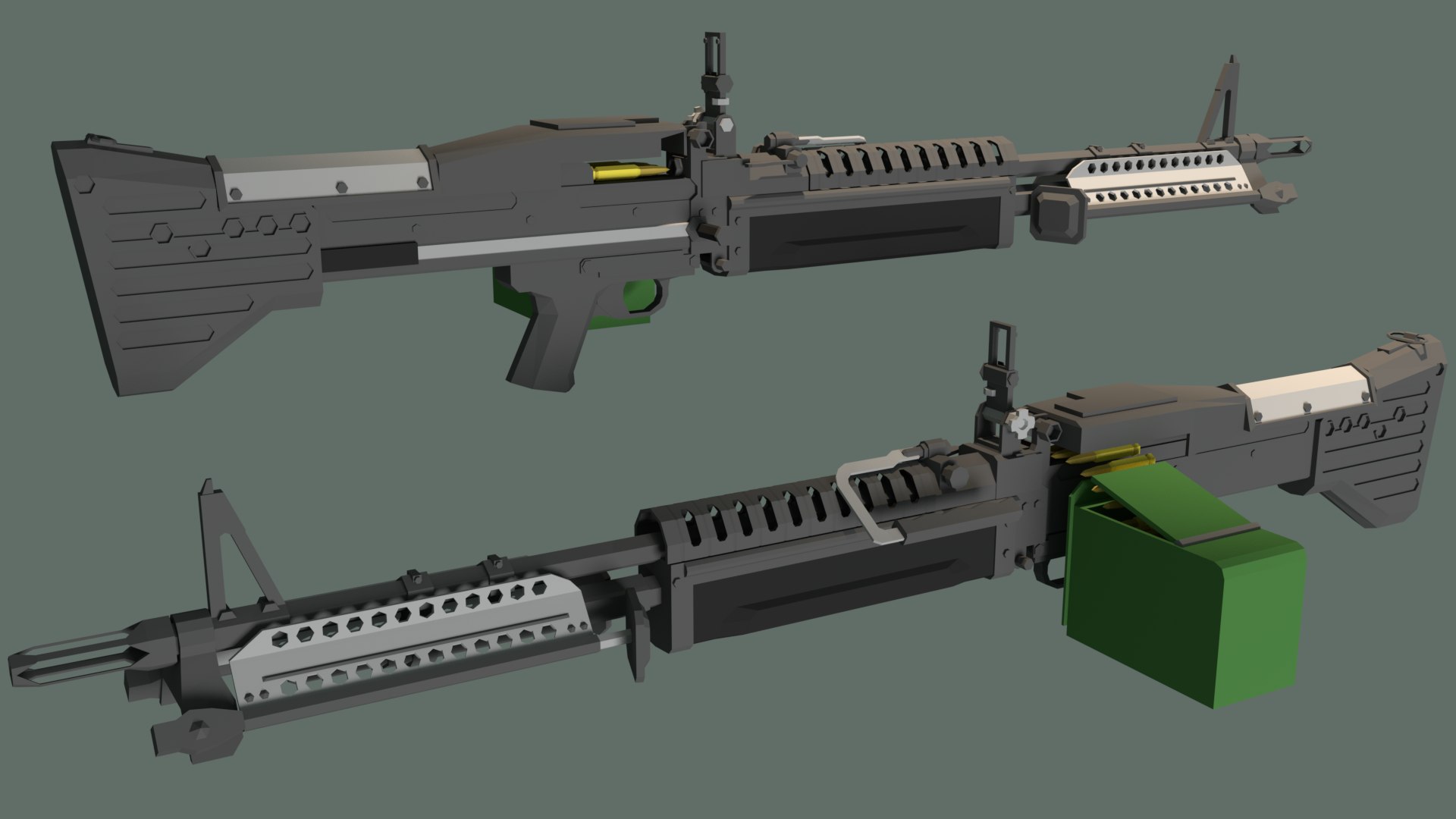 Free 3D FREE Low Poly Stylized M60 Machine Gun - TurboSquid 2162246