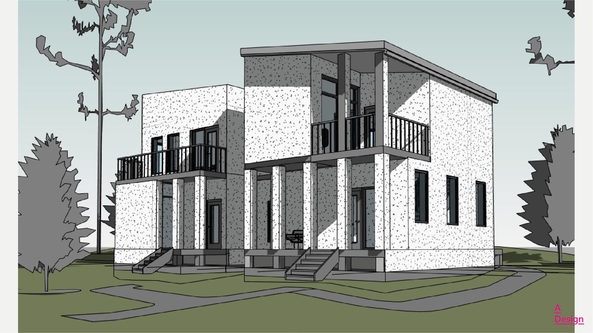 3D Model Two Houses - Revit Model - TurboSquid 2017263