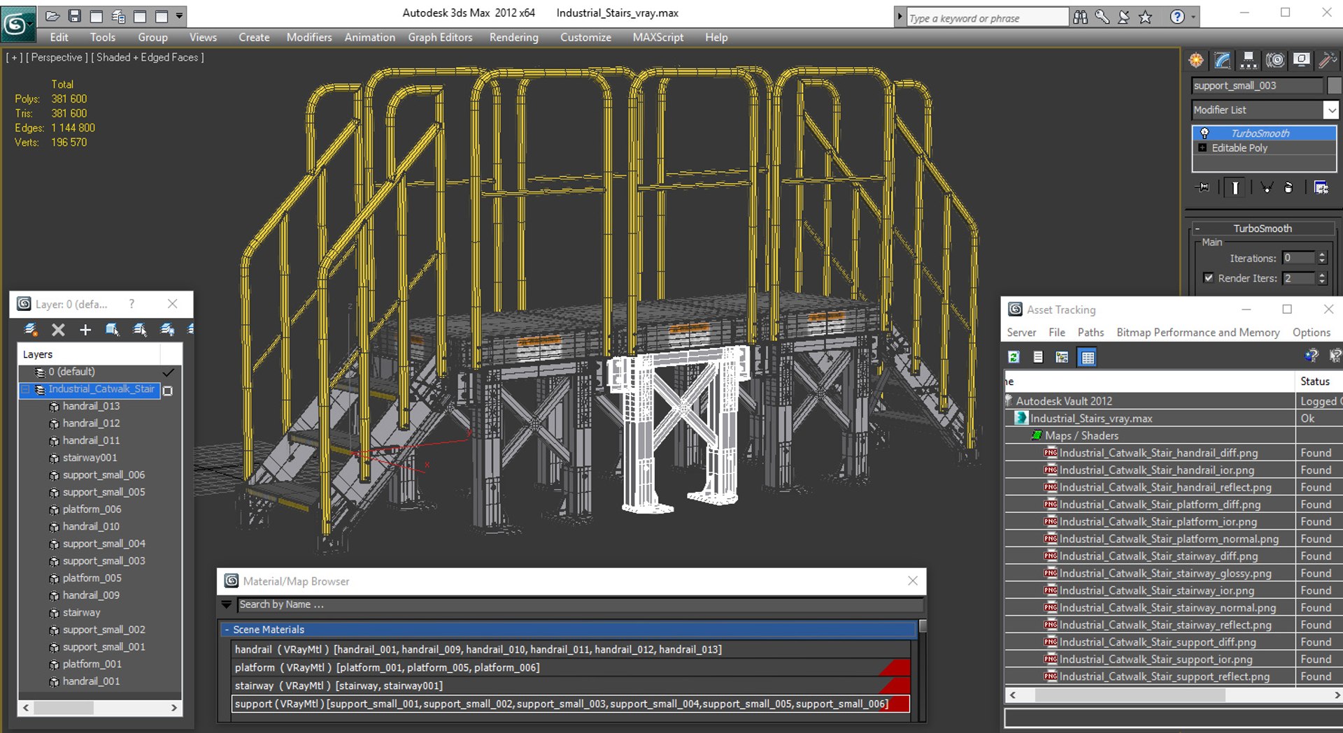 3D Industrial Stairs Model - TurboSquid 1381735