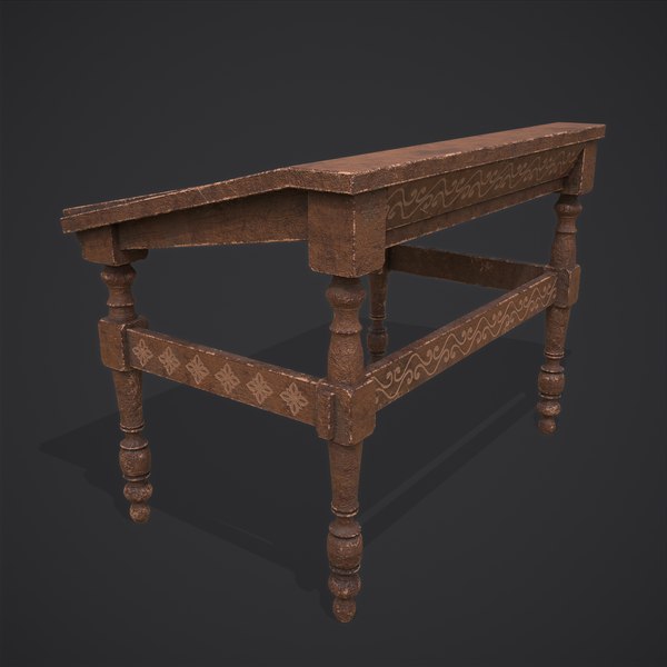 3D Elegant Long Writing Desk - TurboSquid 1813630