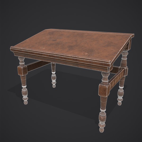 3D Elegant Long Writing Desk - TurboSquid 1813630