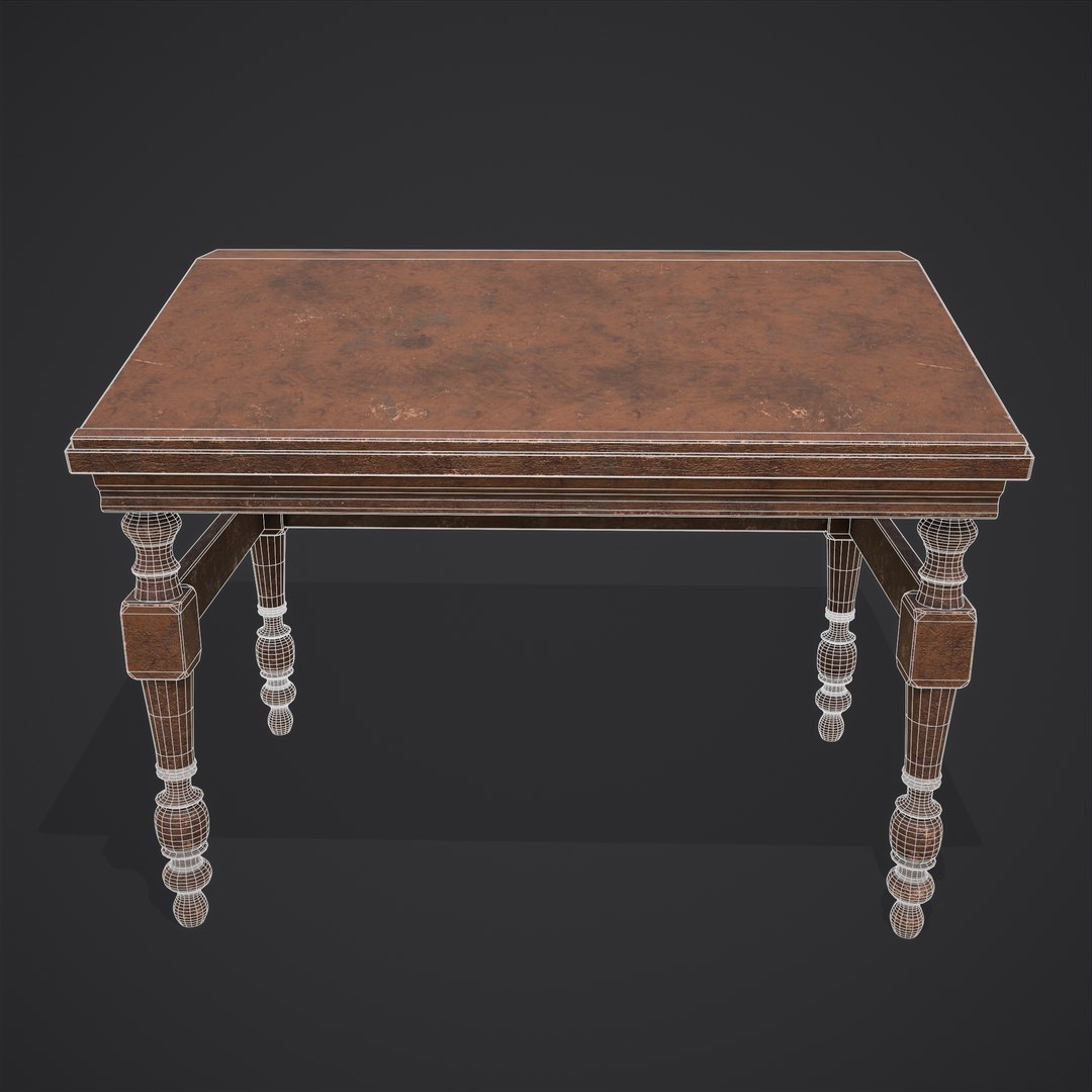 3D Elegant Long Writing Desk - TurboSquid 1813630