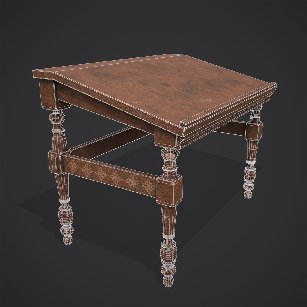 3D Elegant Long Writing Desk - TurboSquid 1813630