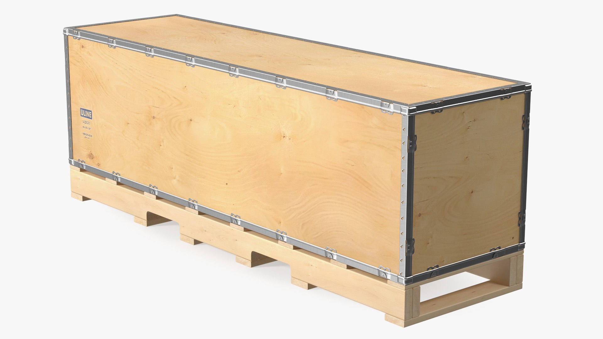 Wooden Box with Pallet 84x24 Inches 3D model - TurboSquid 2117723