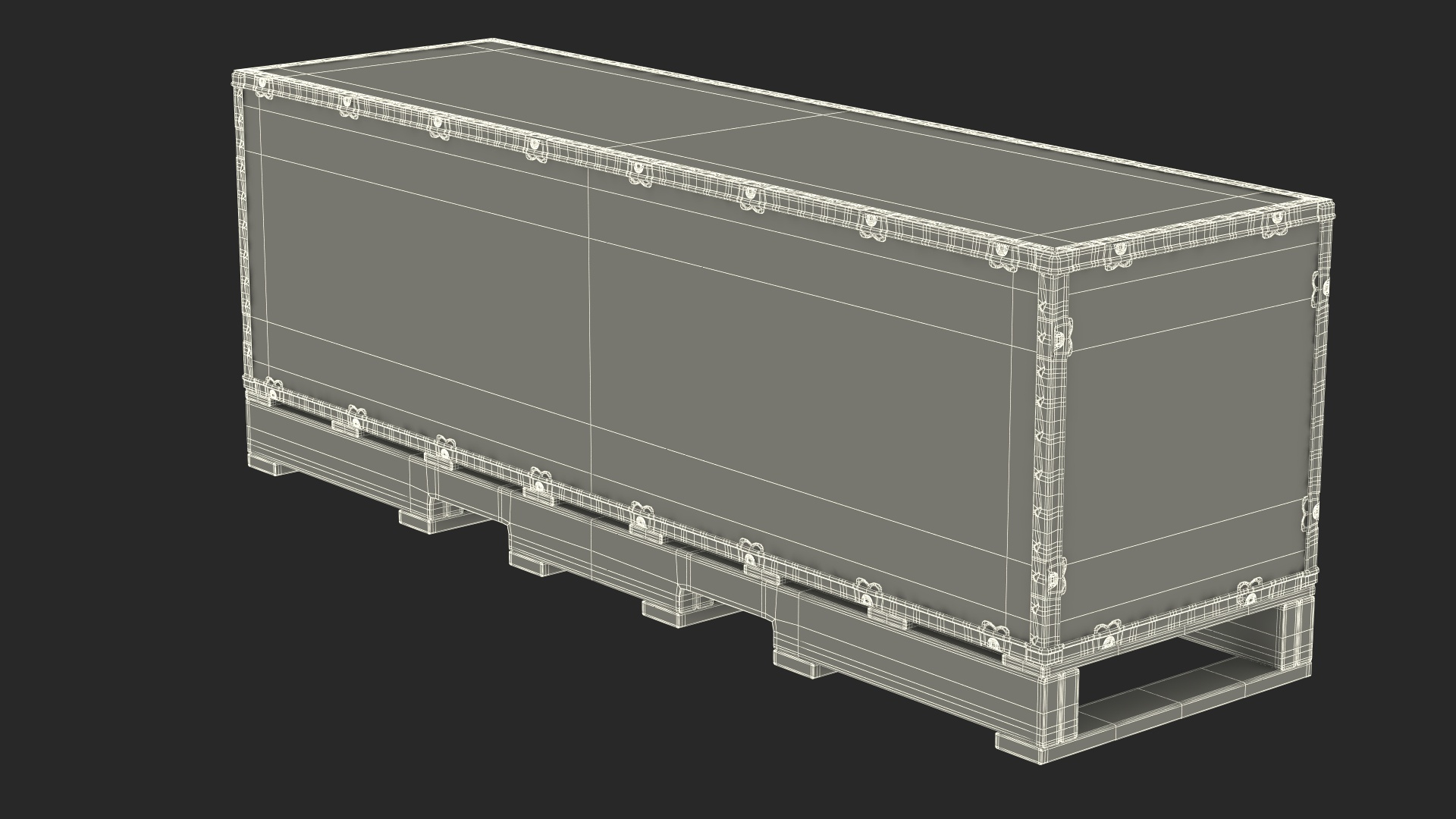 Wooden Box With Pallet 84x24 Inches 3D Model - TurboSquid 2117723