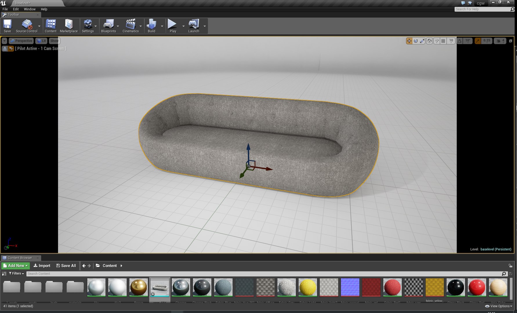 3d Model Unreal Capsule Ceres Sofa