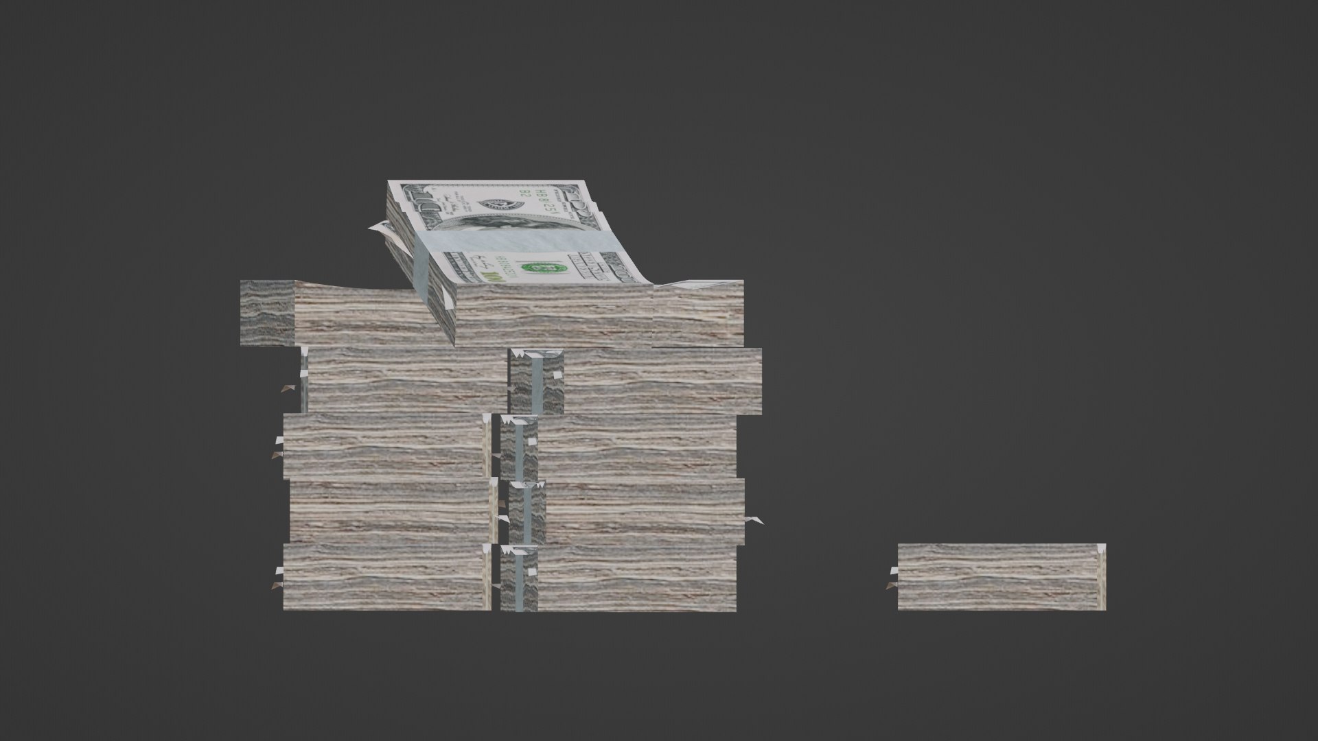3D 100 Dollar Bill Pack Model - TurboSquid 2149230