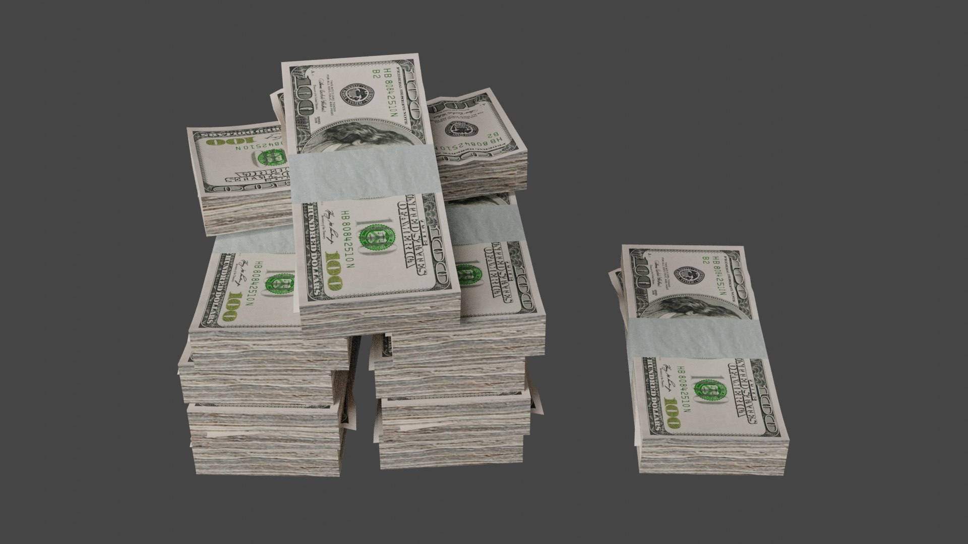 3D 100 Dollar Bill Pack Model - TurboSquid 2149230