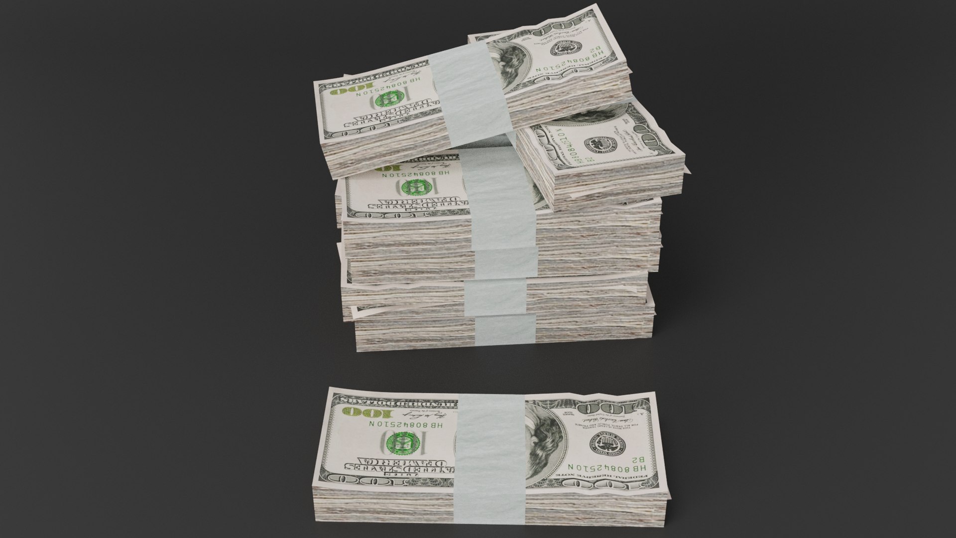 3D 100 Dollar Bill Pack Model - TurboSquid 2149230