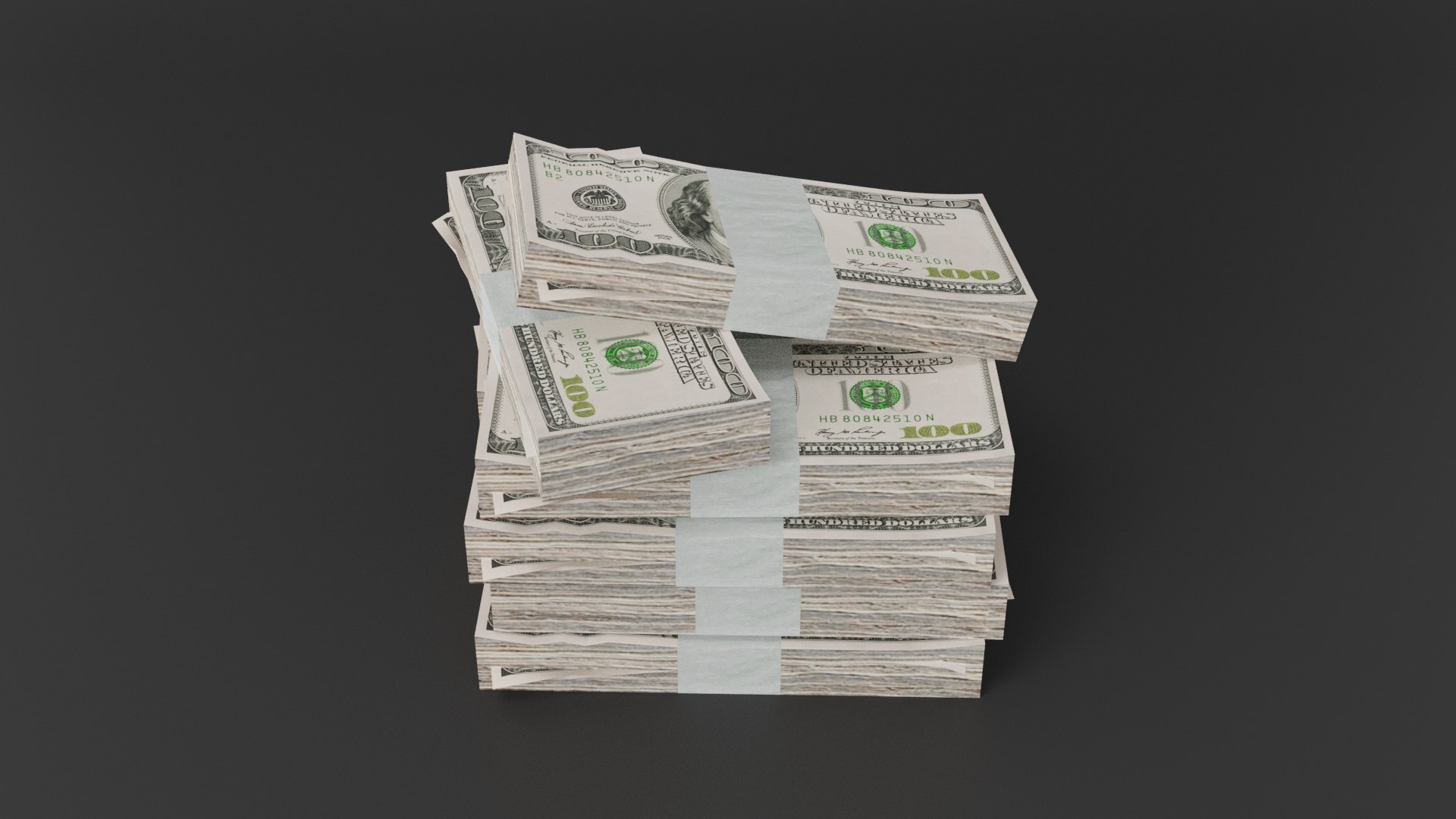 3D 100 Dollar Bill Pack Model - TurboSquid 2149230