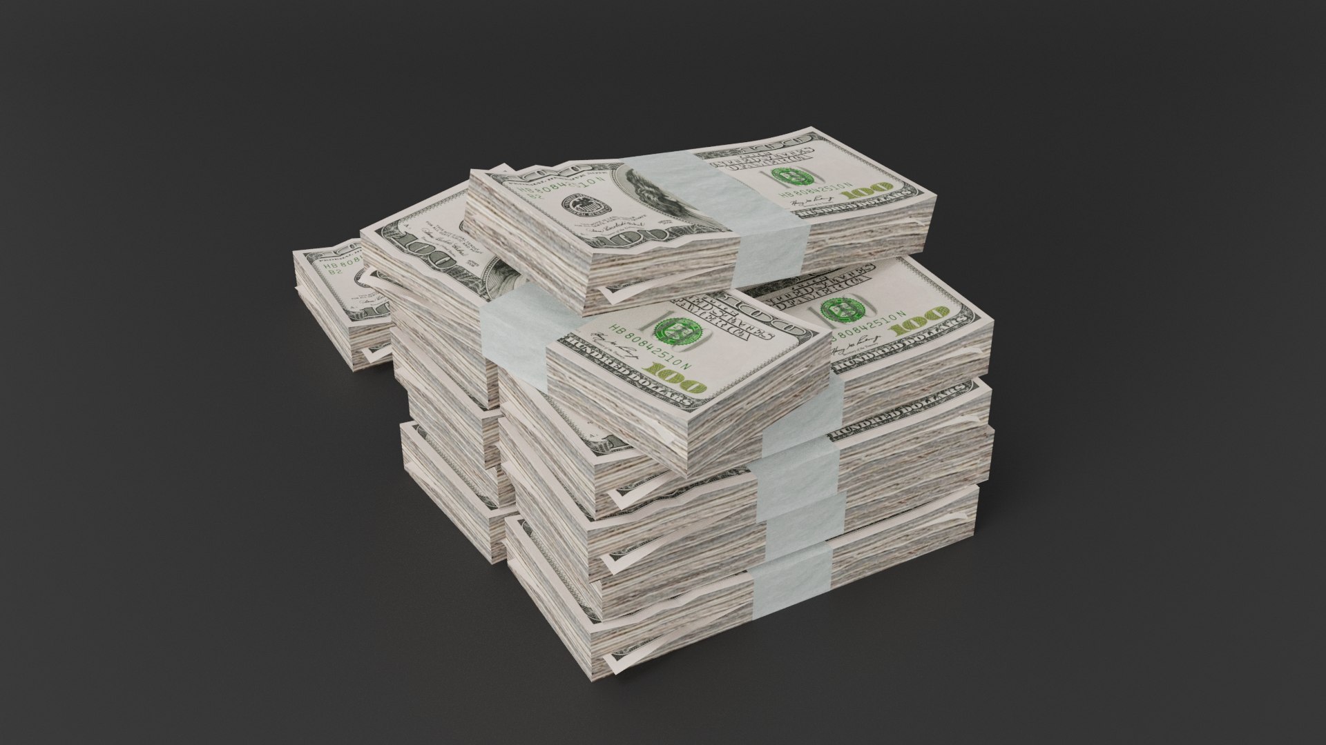 3D 100 Dollar Bill Pack Model - TurboSquid 2149230