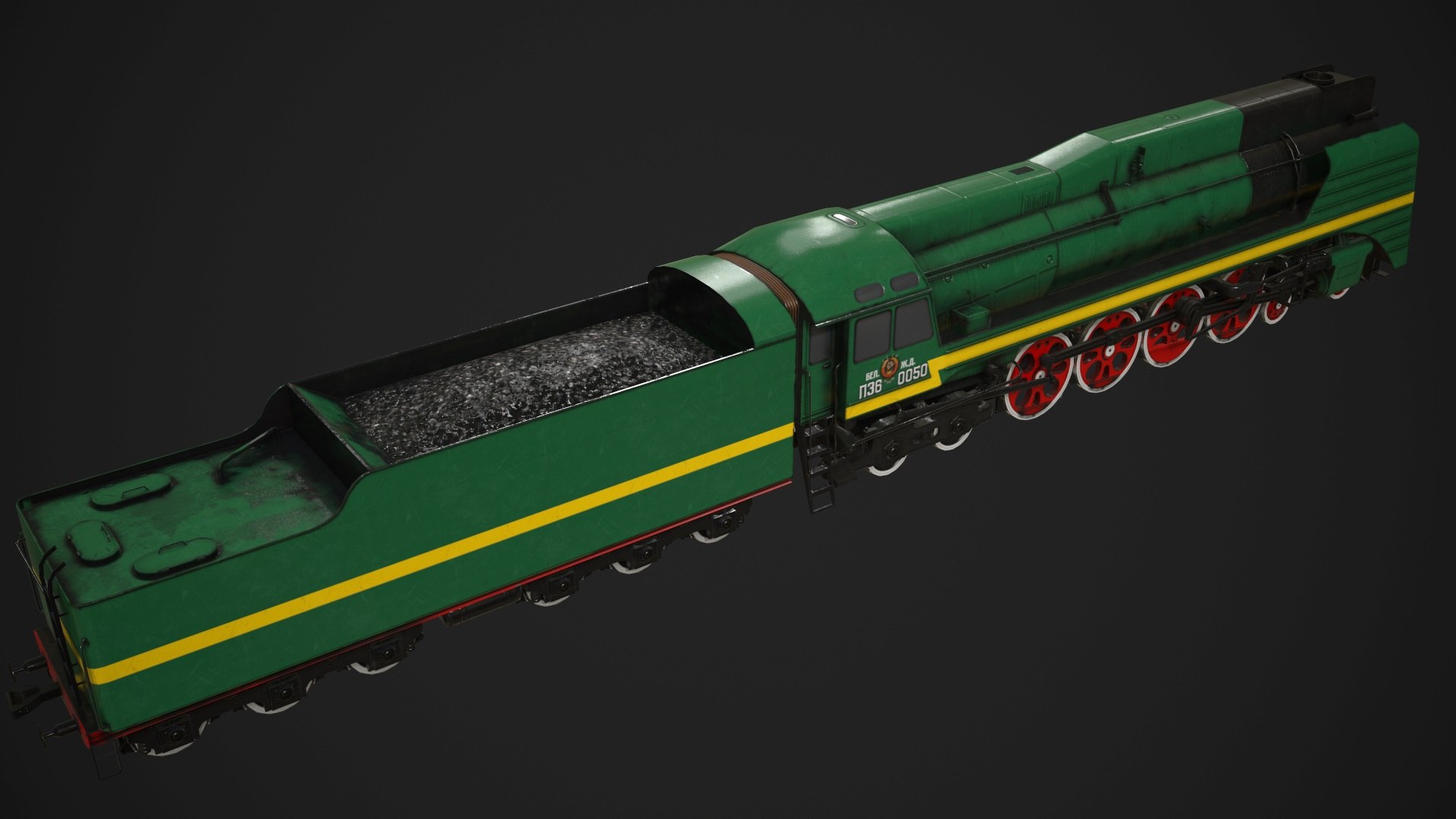 3d 3ds Soviet Steam Locomotive P36