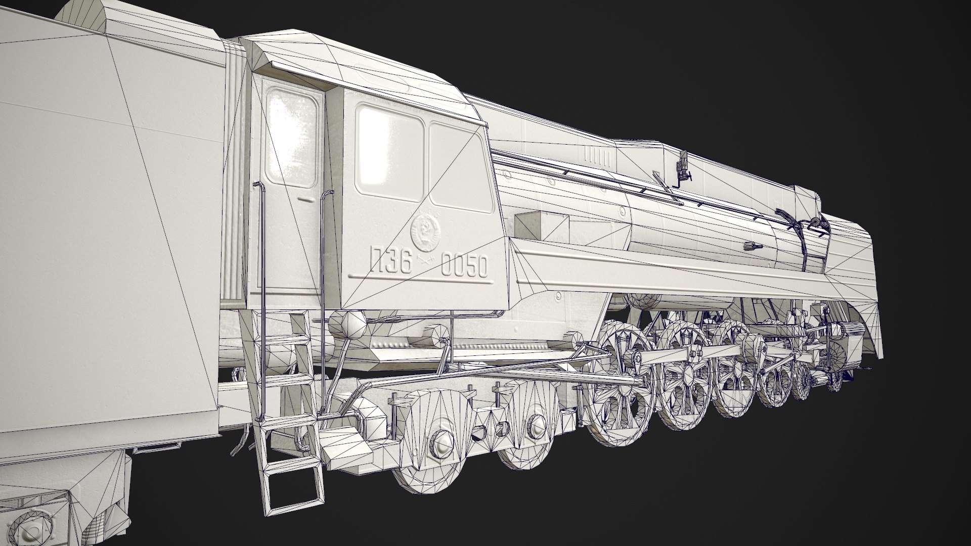 3d 3ds Soviet Steam Locomotive P36