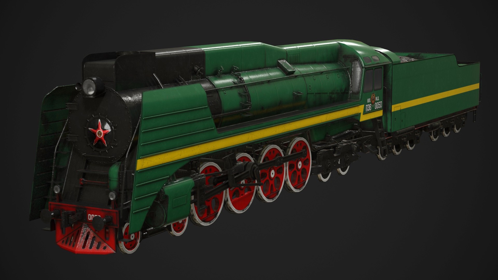 3d 3ds Soviet Steam Locomotive P36
