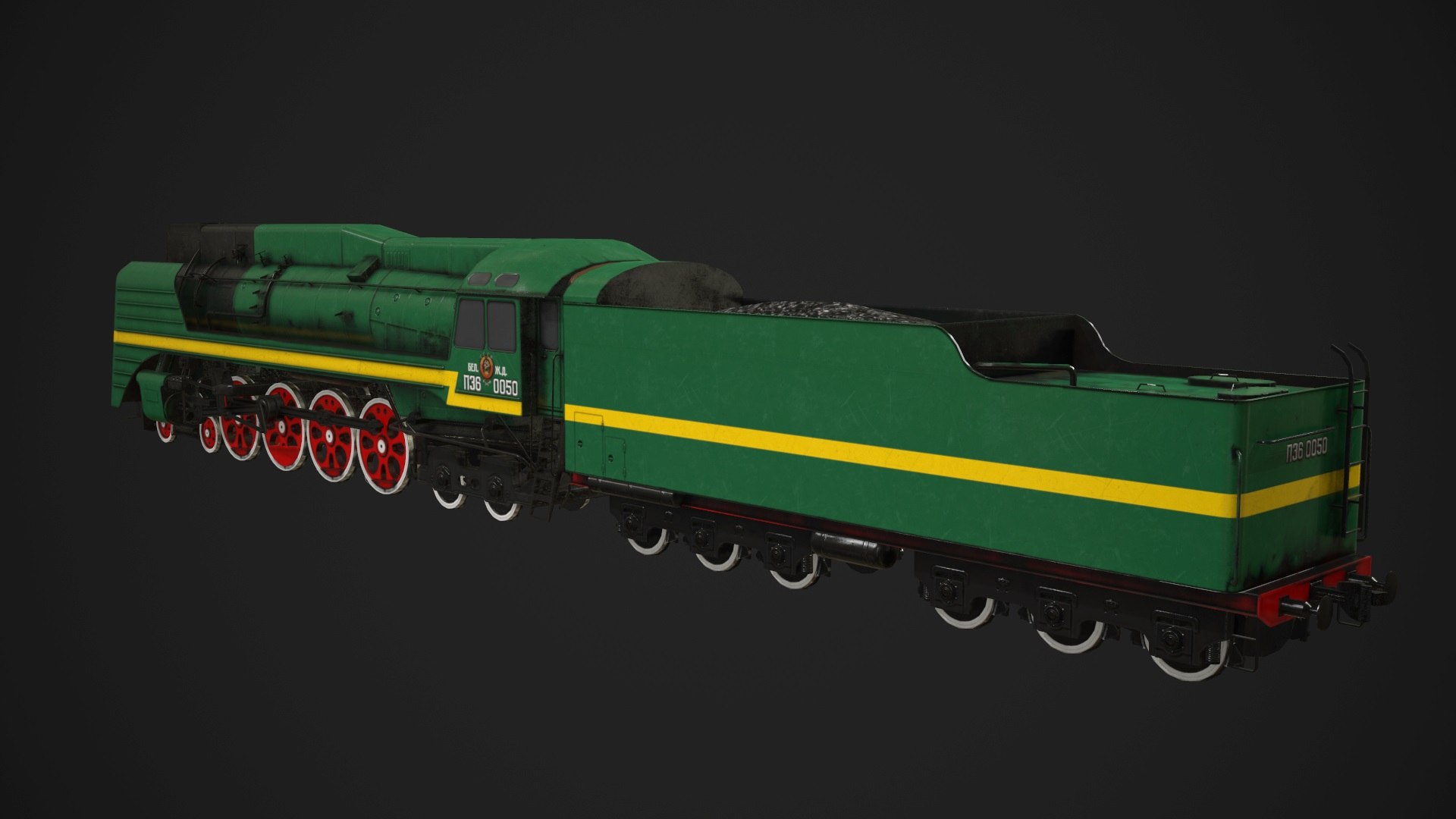 3d 3ds Soviet Steam Locomotive P36
