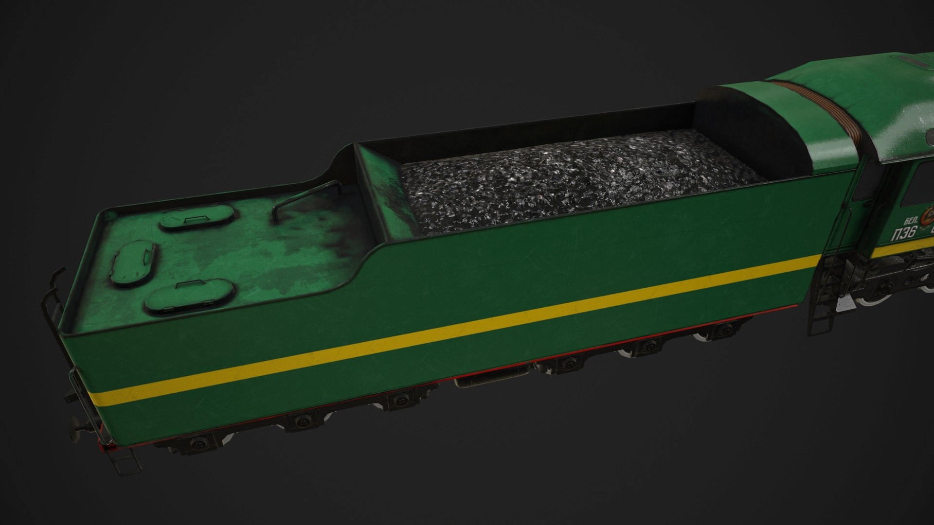 3d 3ds Soviet Steam Locomotive P36