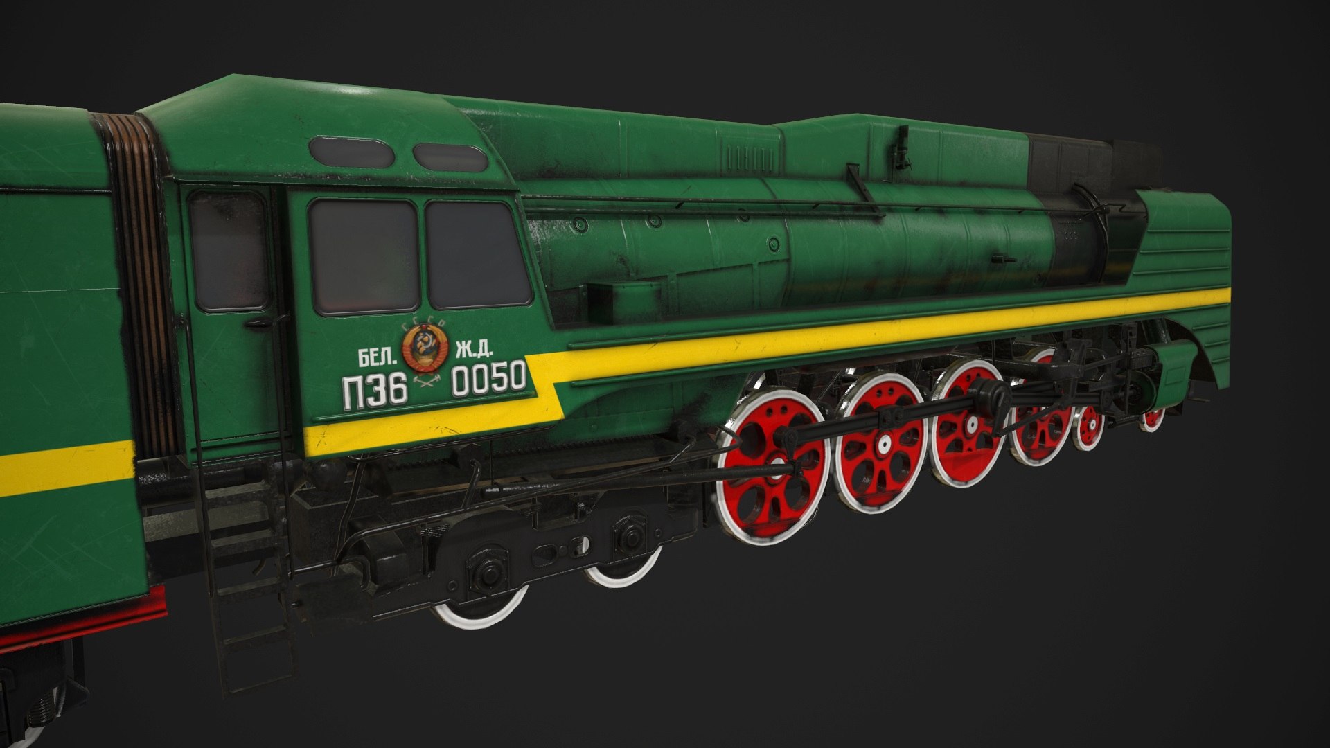 3d 3ds Soviet Steam Locomotive P36