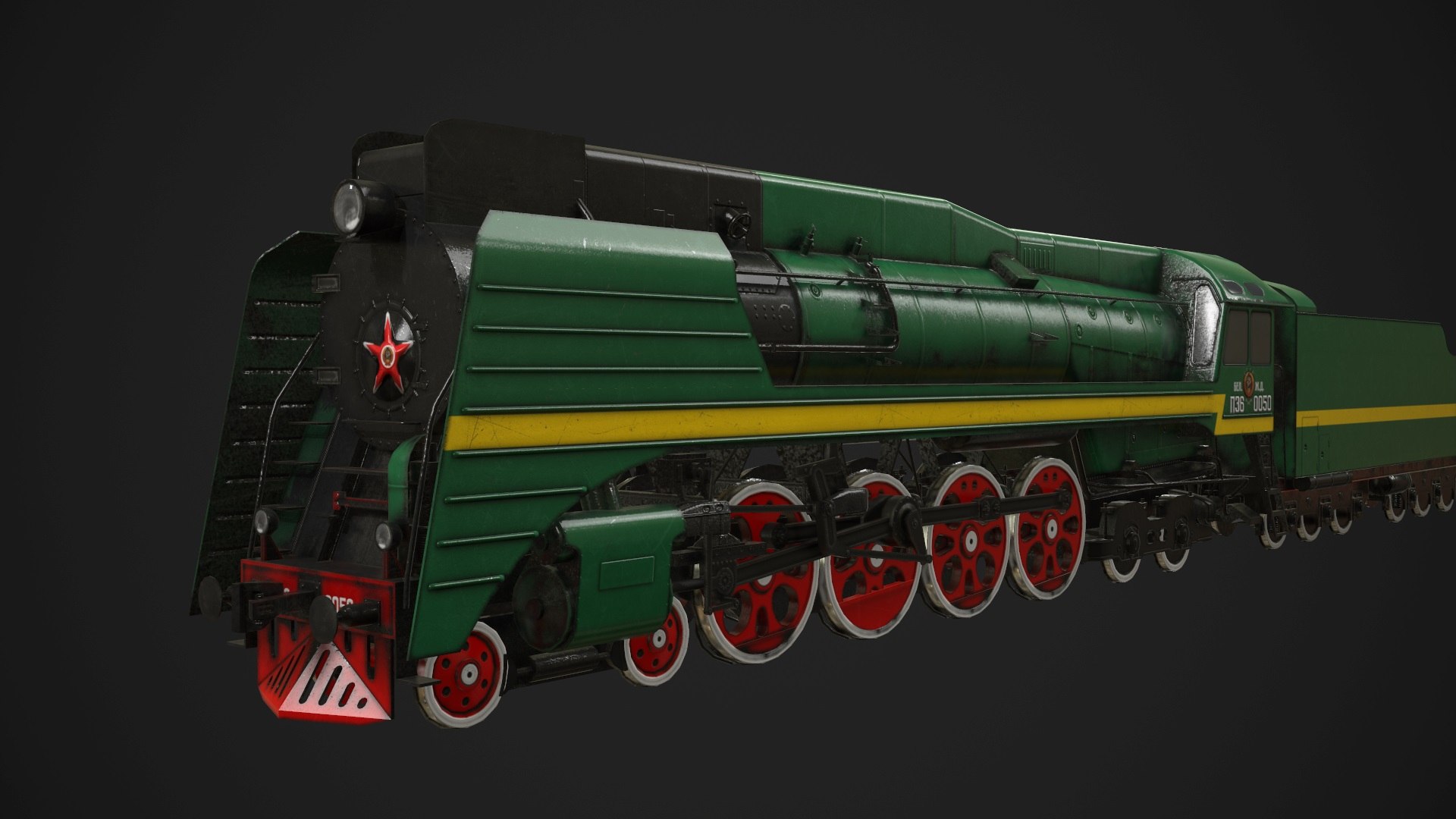 3d 3ds Soviet Steam Locomotive P36