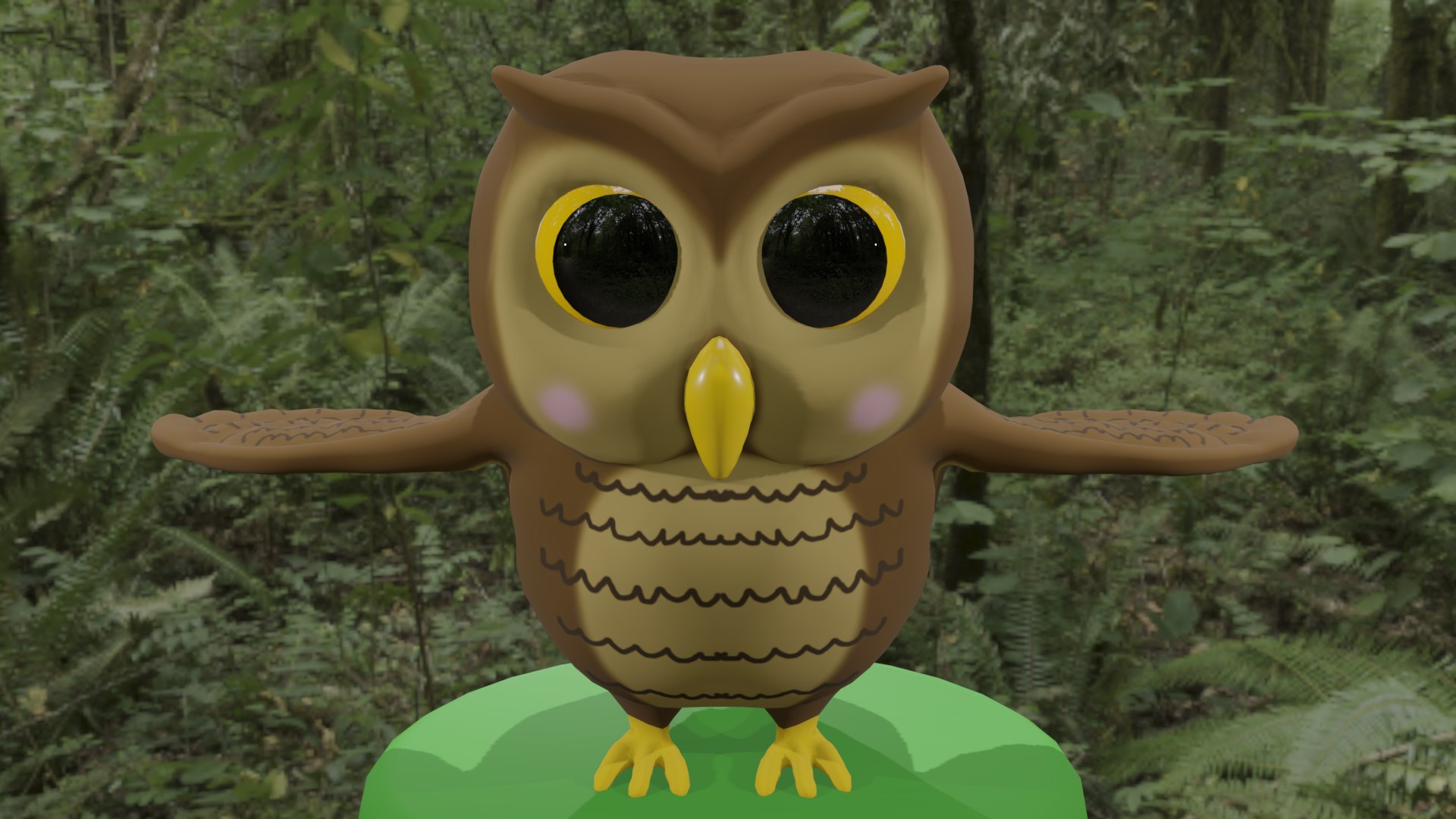 Owl Beni Cartoon - No Rig 3D Model - TurboSquid 2339876