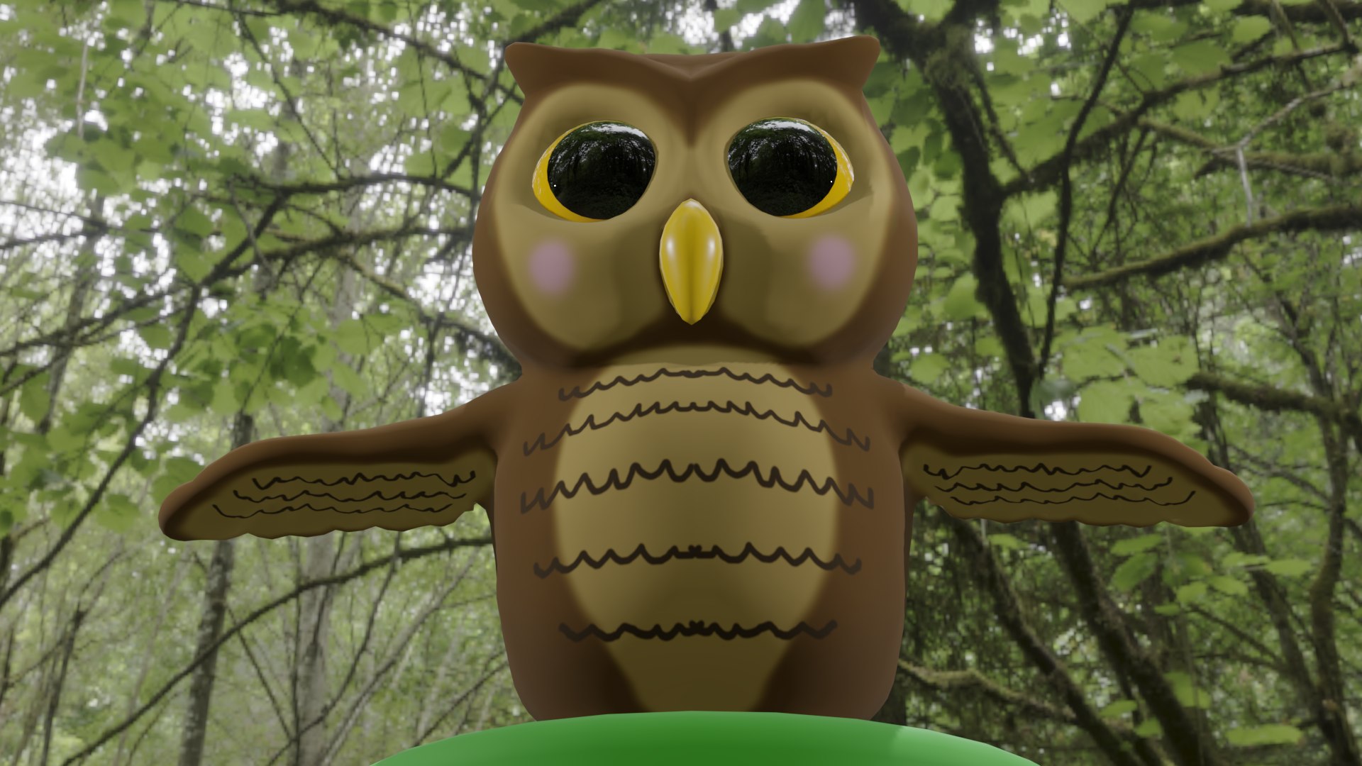 Owl Beni Cartoon - No Rig 3D Model - TurboSquid 2339876