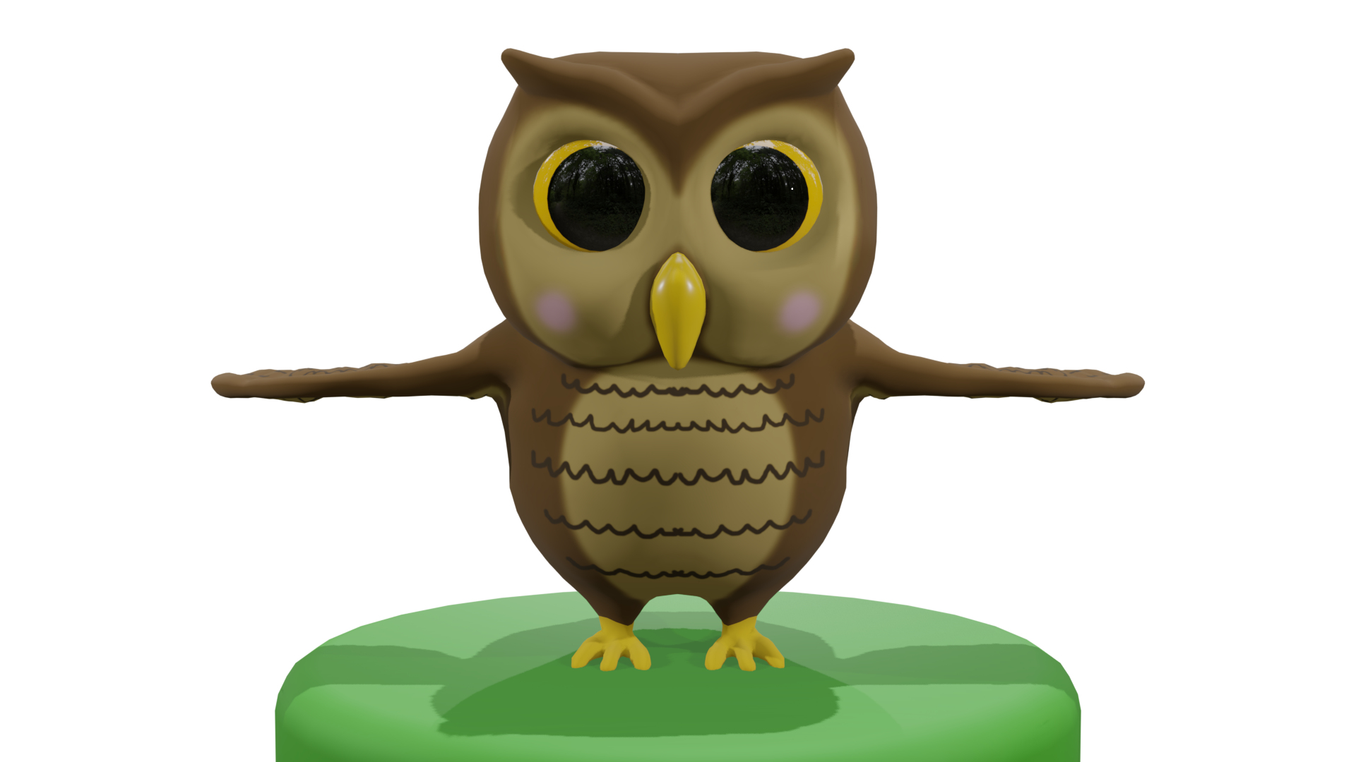 Owl Beni Cartoon - No Rig 3D Model - TurboSquid 2339876