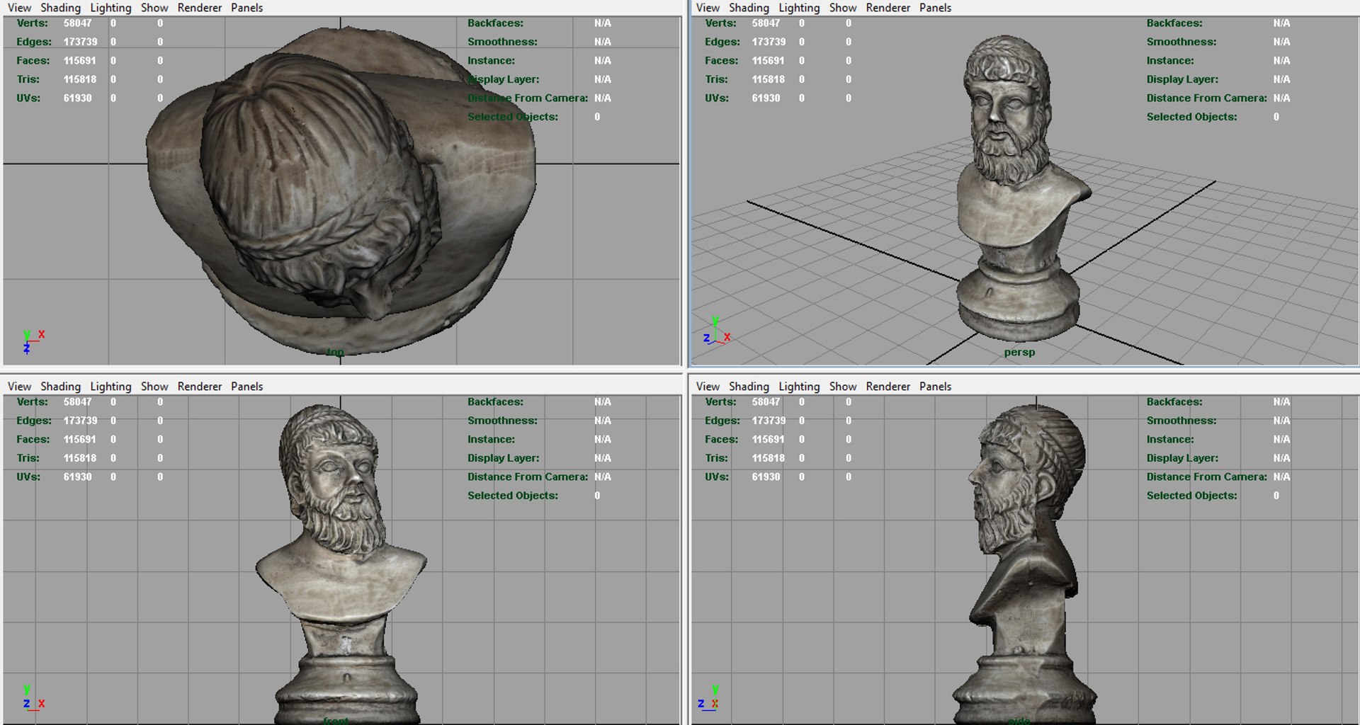Greek Bust 3d Model