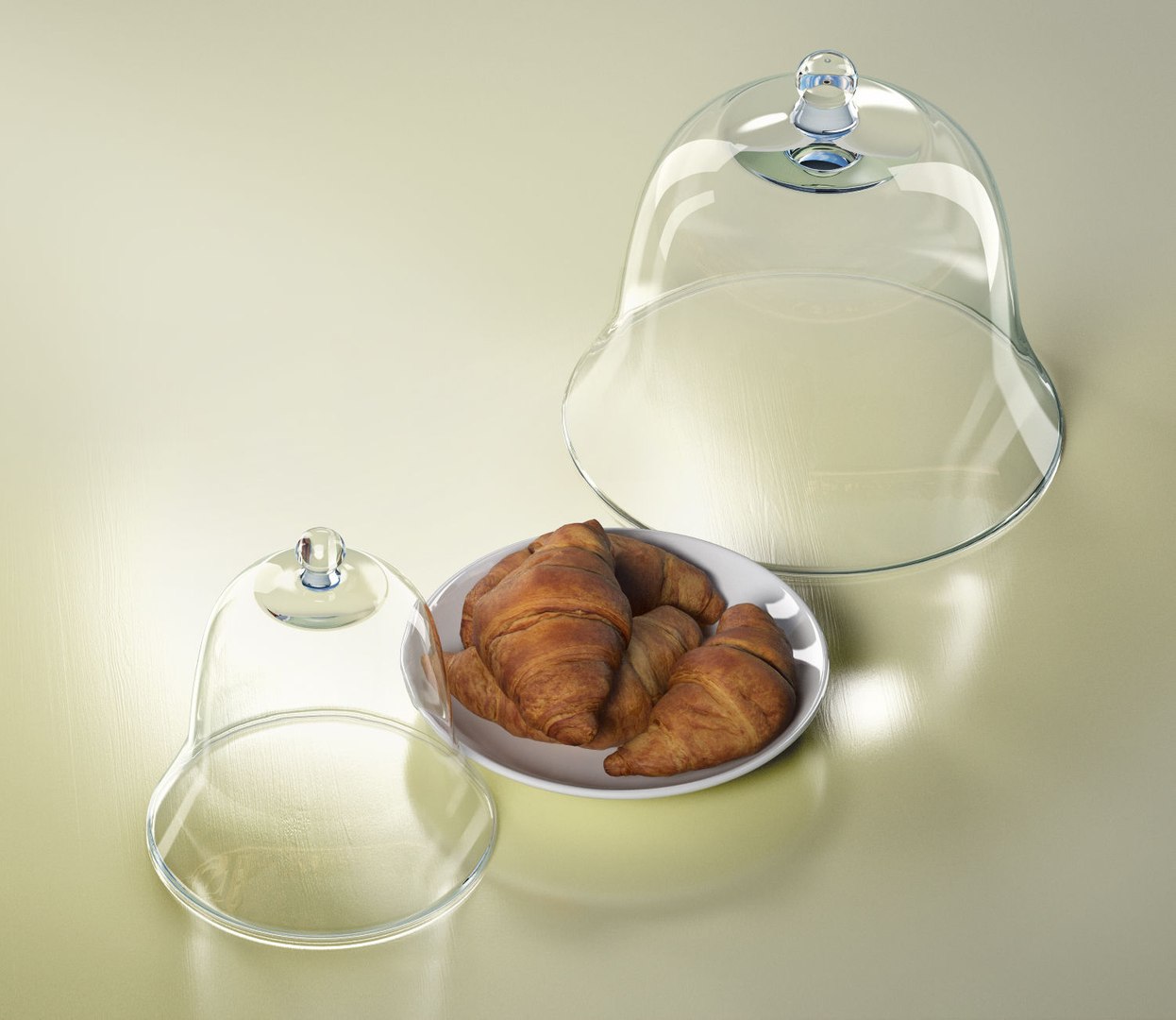 Croissants Glass Dome 3D - TurboSquid 1225740