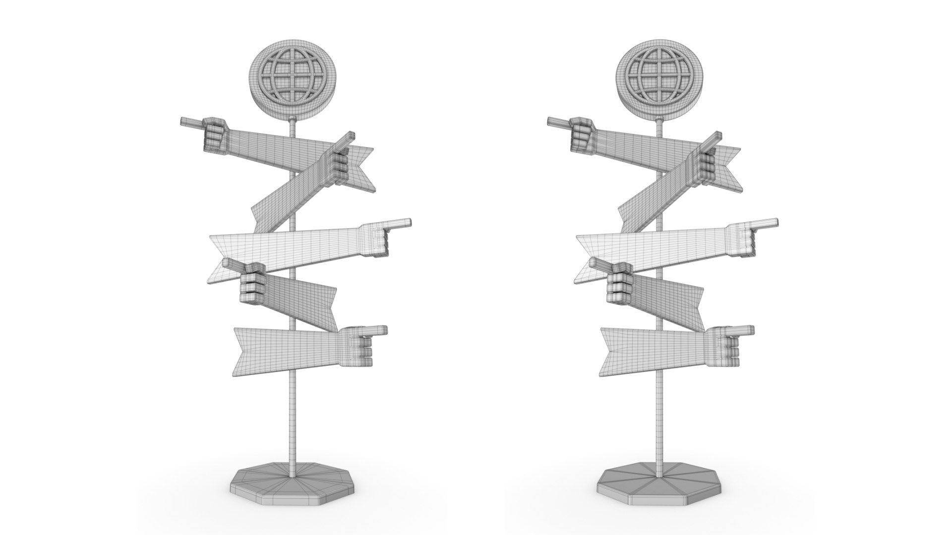 Travel Directional Pointers 3D Model - TurboSquid 1167965