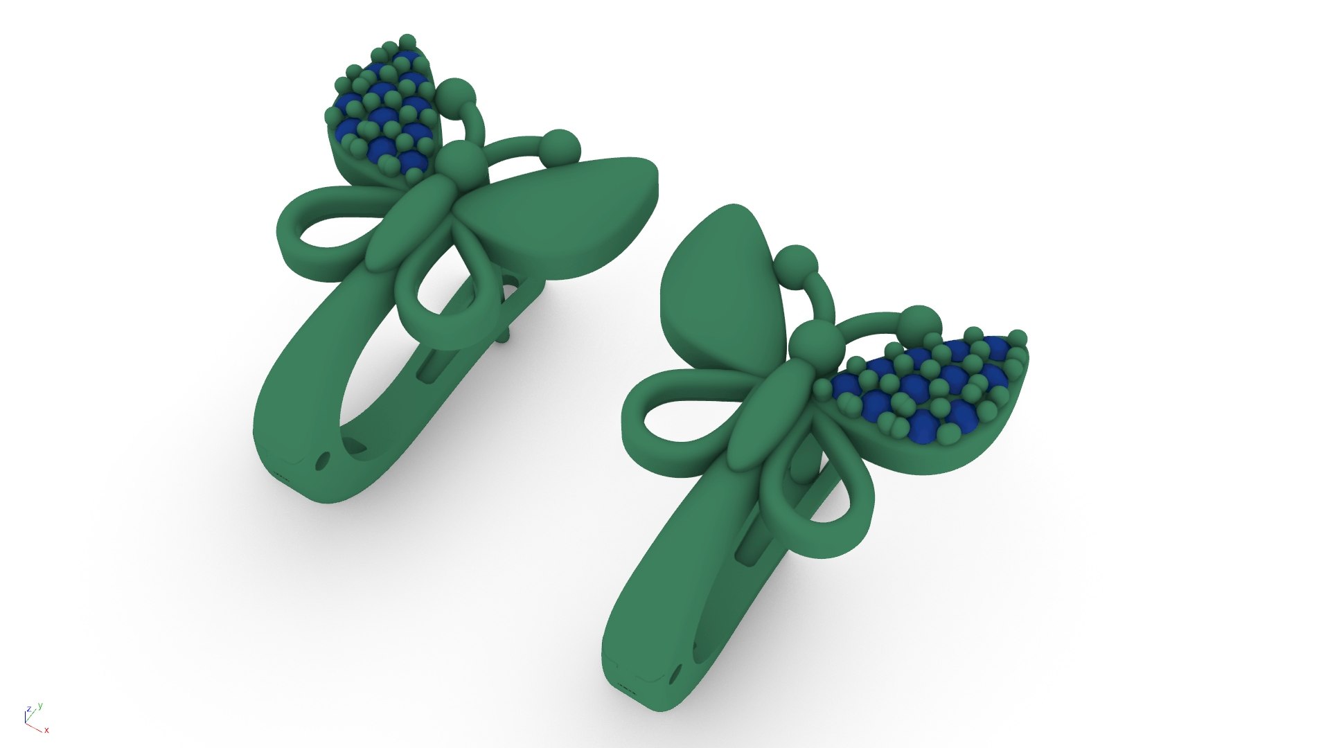 3D 3dm stl butterfly earring printable jewelry model 3D model 3D print ...