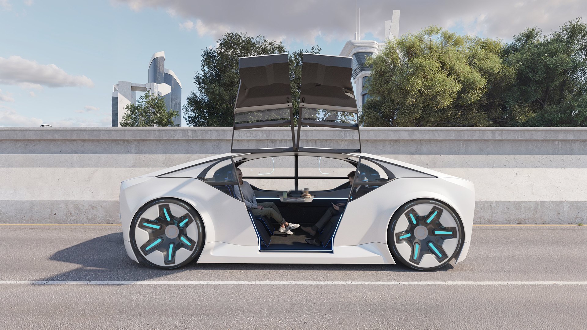 3D Self-driving Car Concept 3D With Interior White - TurboSquid 2207540