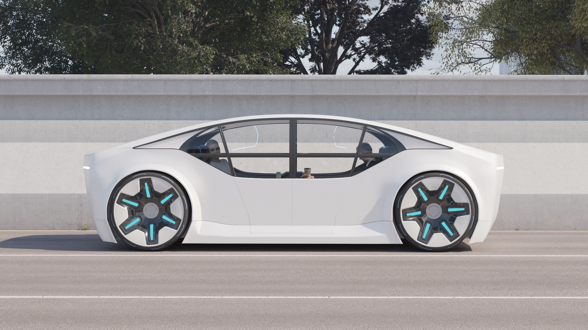 3D Self-driving Car Concept 3D With Interior White - TurboSquid 2207540