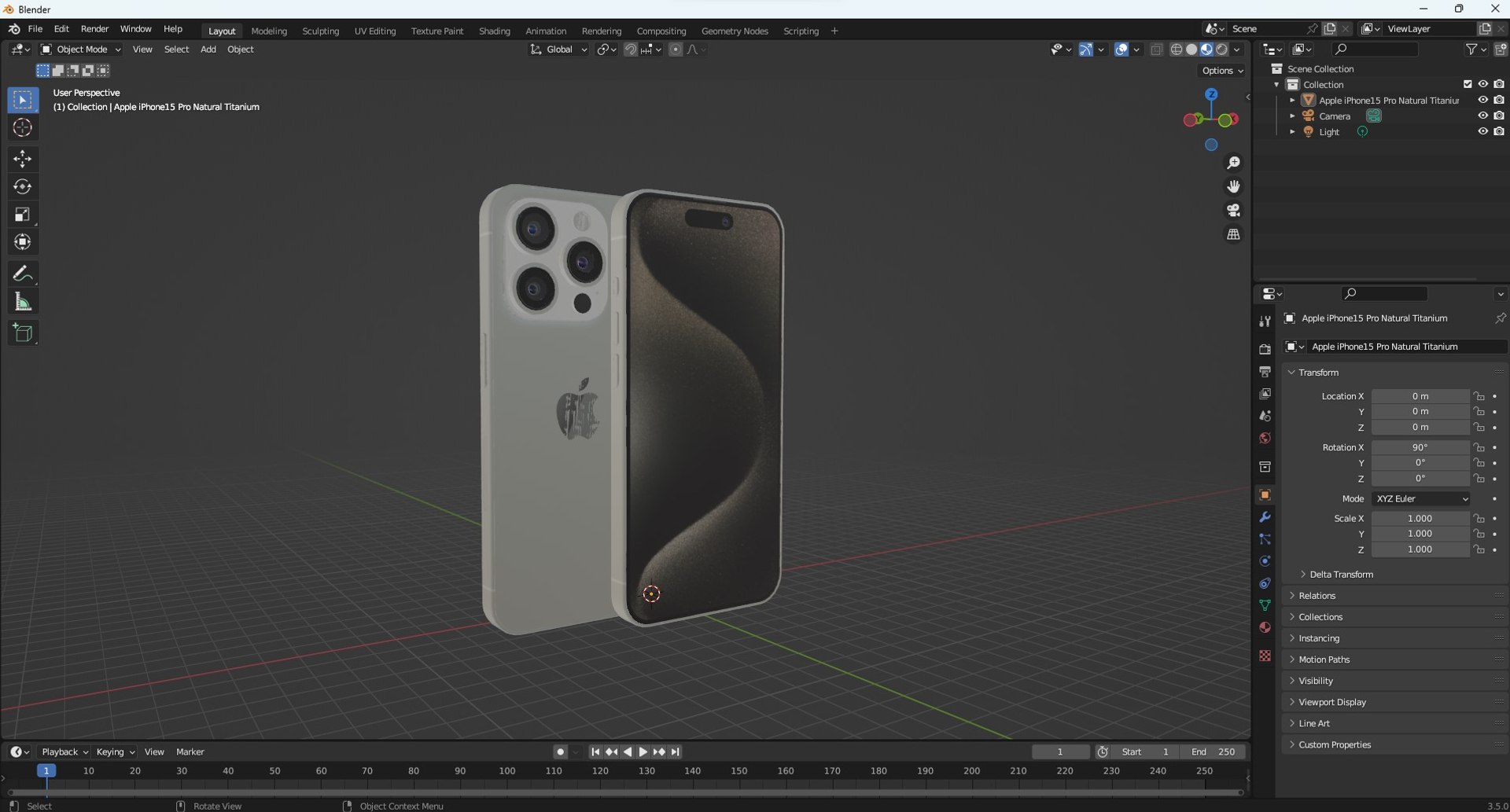 3D Apple iPhone 15 Pro Natural Titanium - TurboSquid 2126700