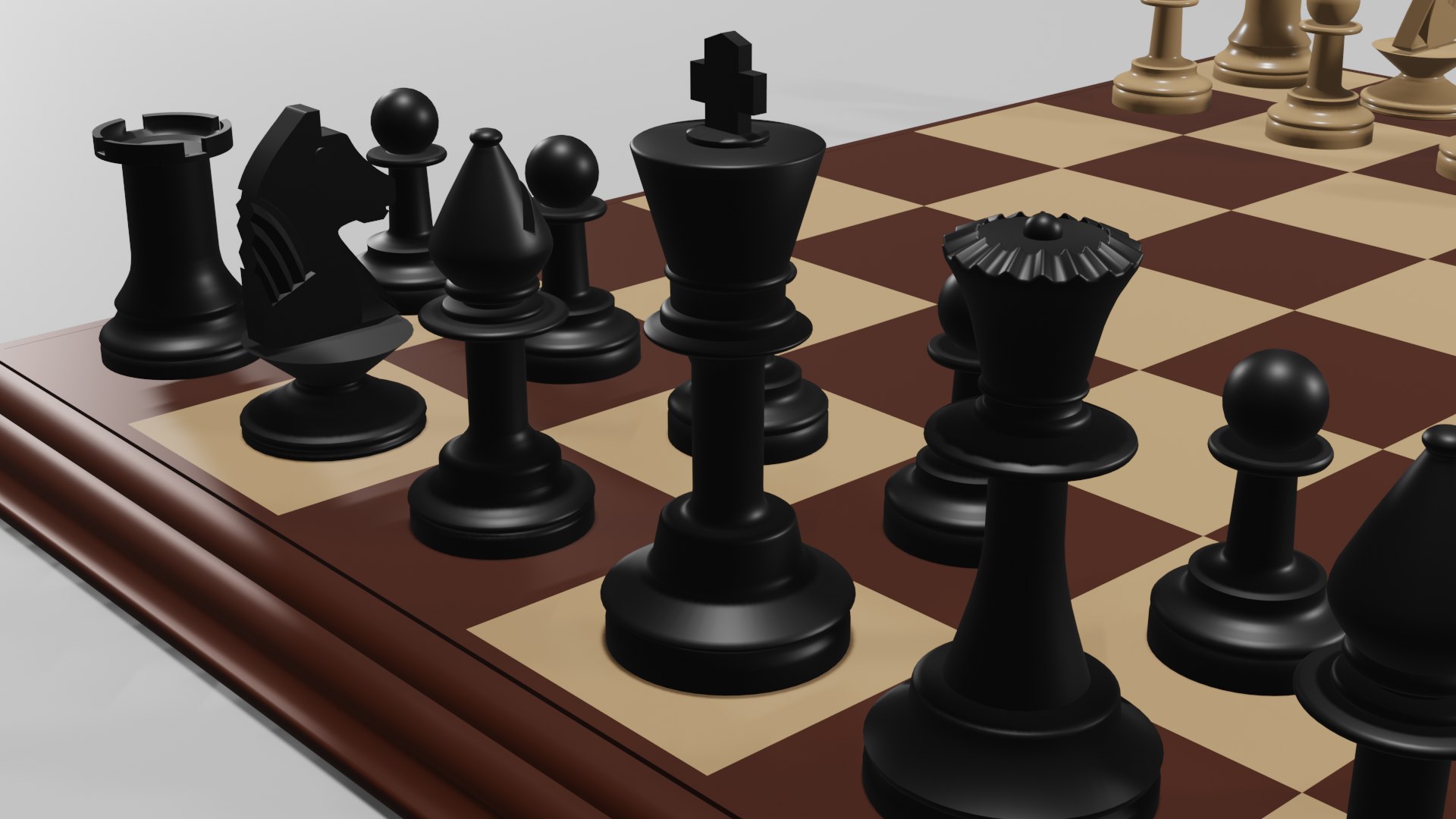 Classic Chess Pieces Set 3D Model 3D Model - TurboSquid 2148629