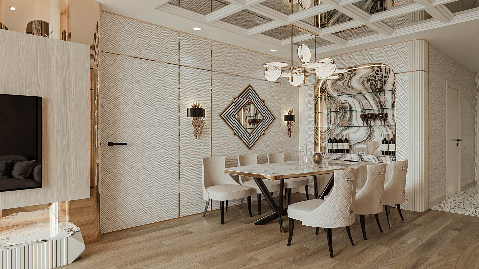 Subtle Elegance - Living Dining Kitchen - Sneechvn - MAX FBX OBJ SKP Simlab Collada Blender 3D ...