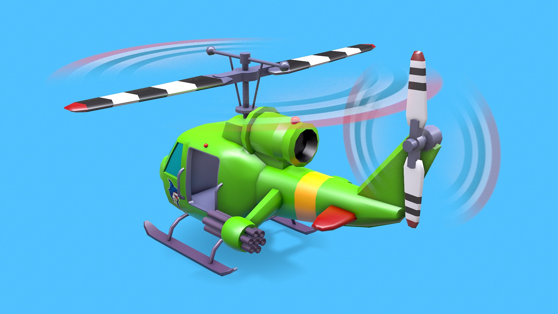 Cartoon Base Helicopter 3D - TurboSquid 2104437