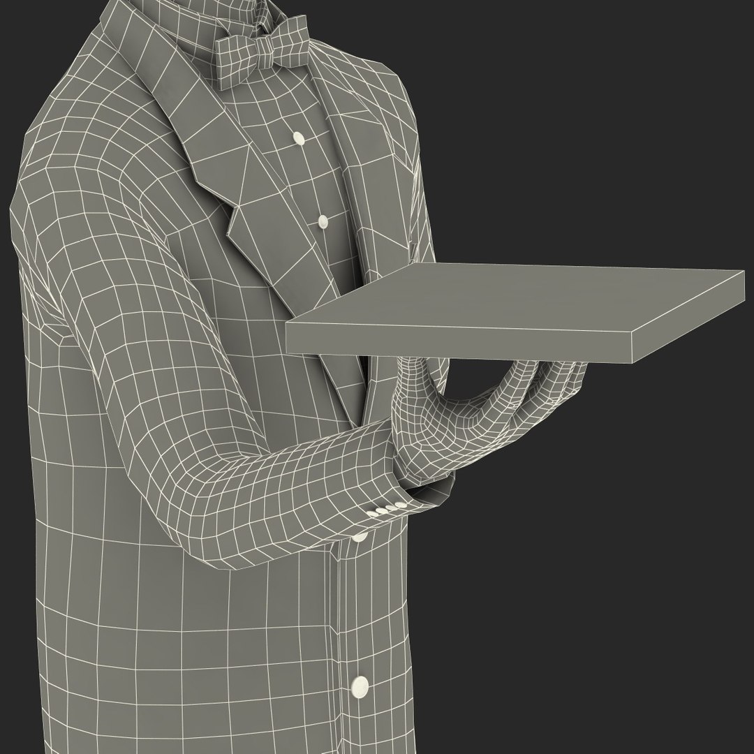 3d waiter 3 man model