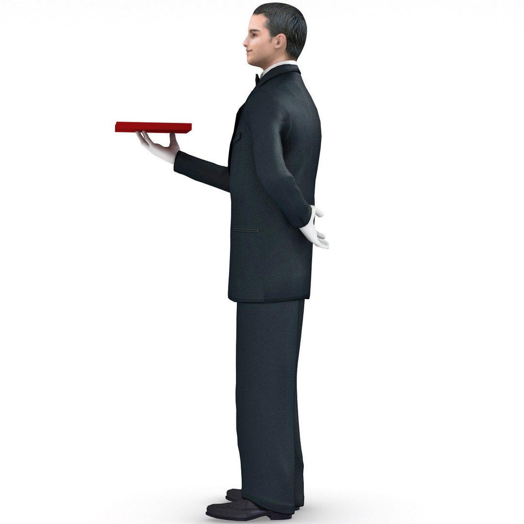 3d waiter 3 man model