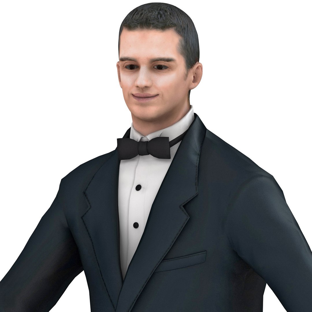 3d waiter 3 man model
