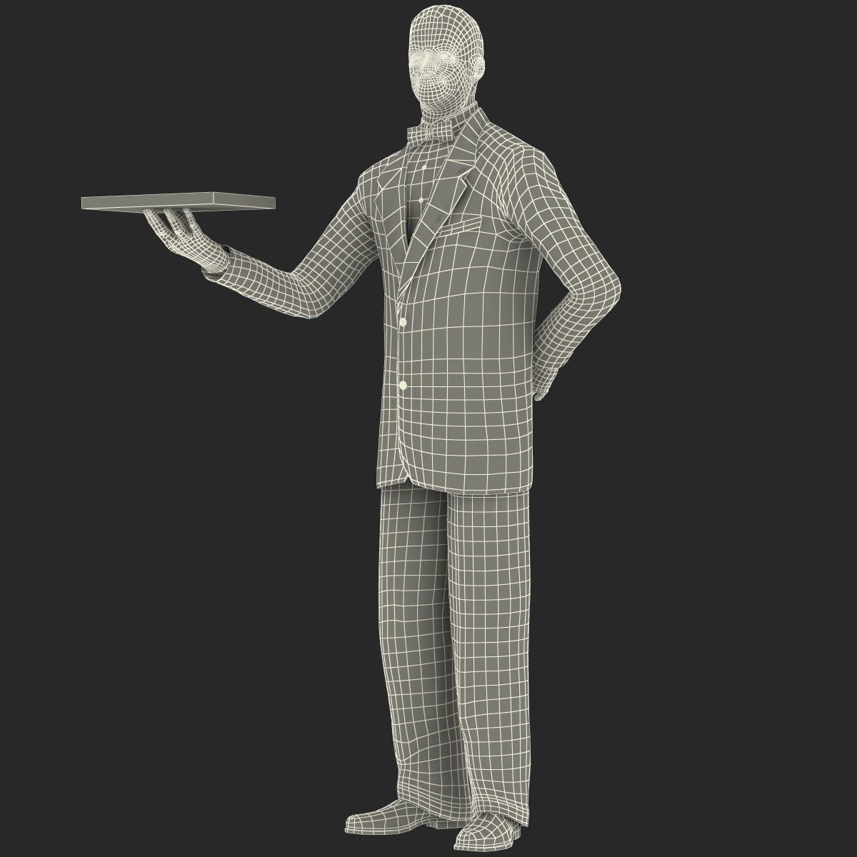 3d waiter 3 man model