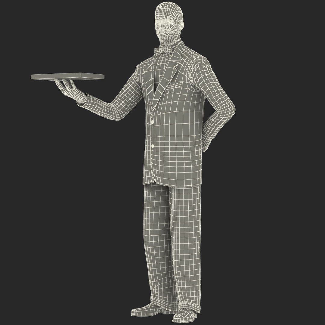 3d waiter 3 man model