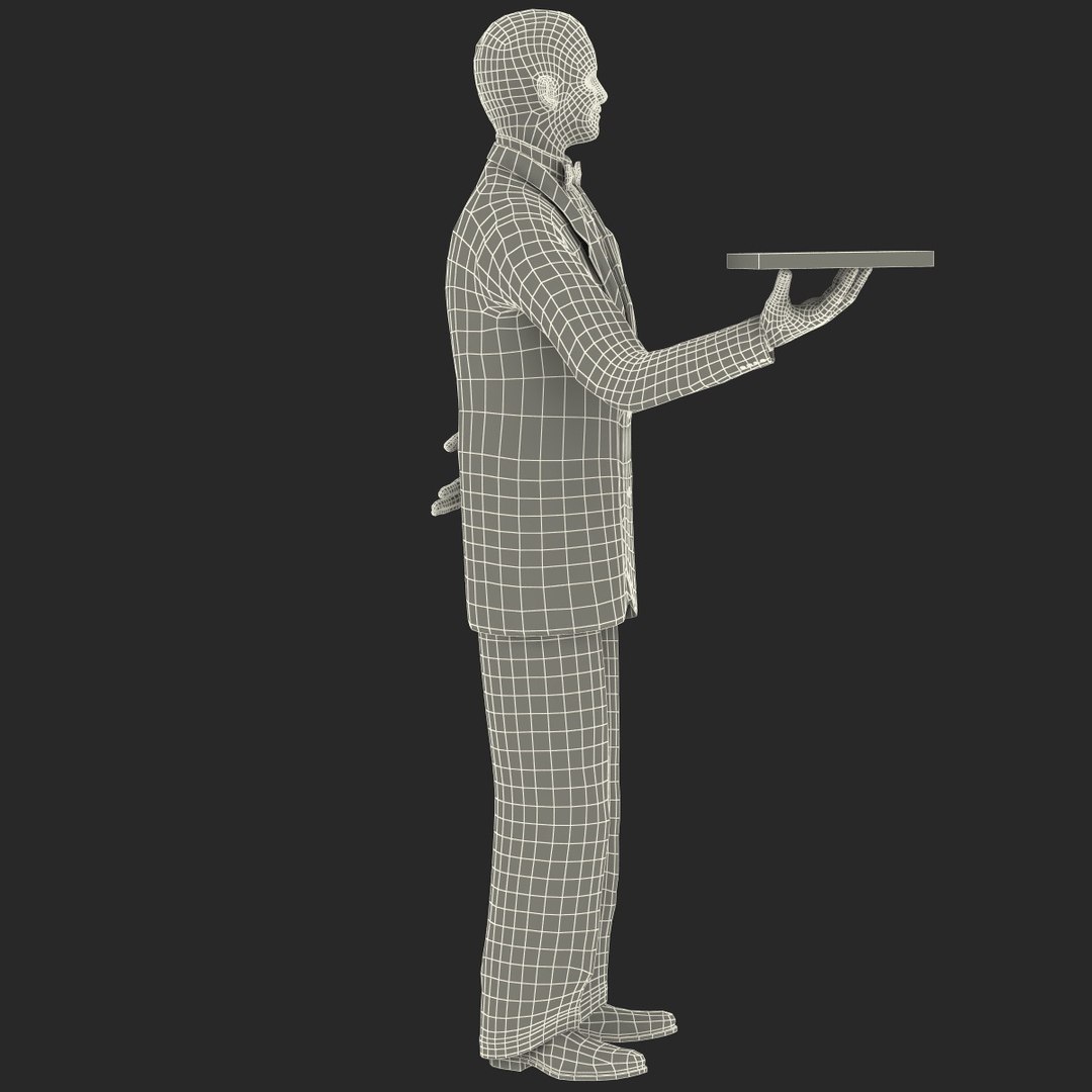 3d waiter 3 man model