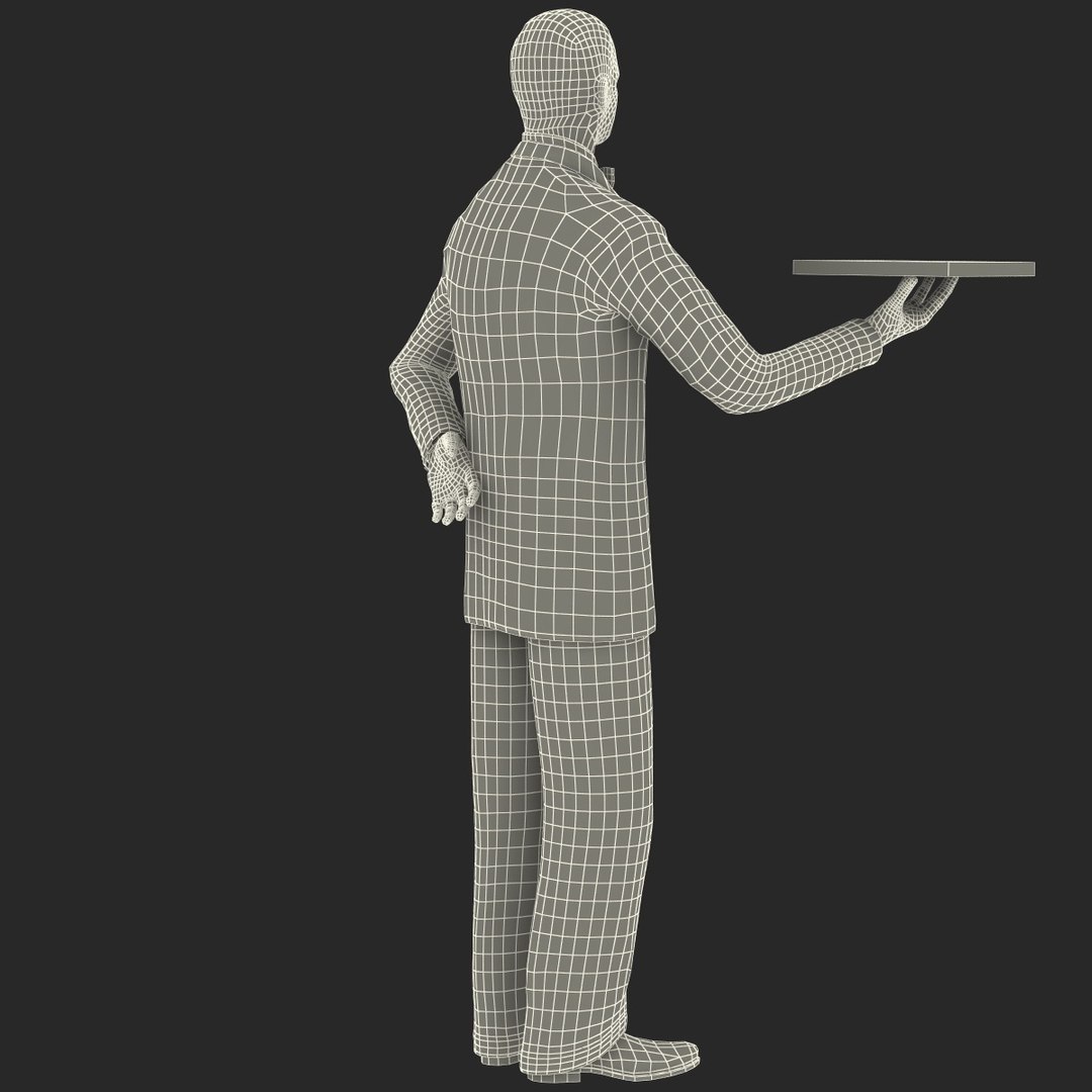 3d waiter 3 man model