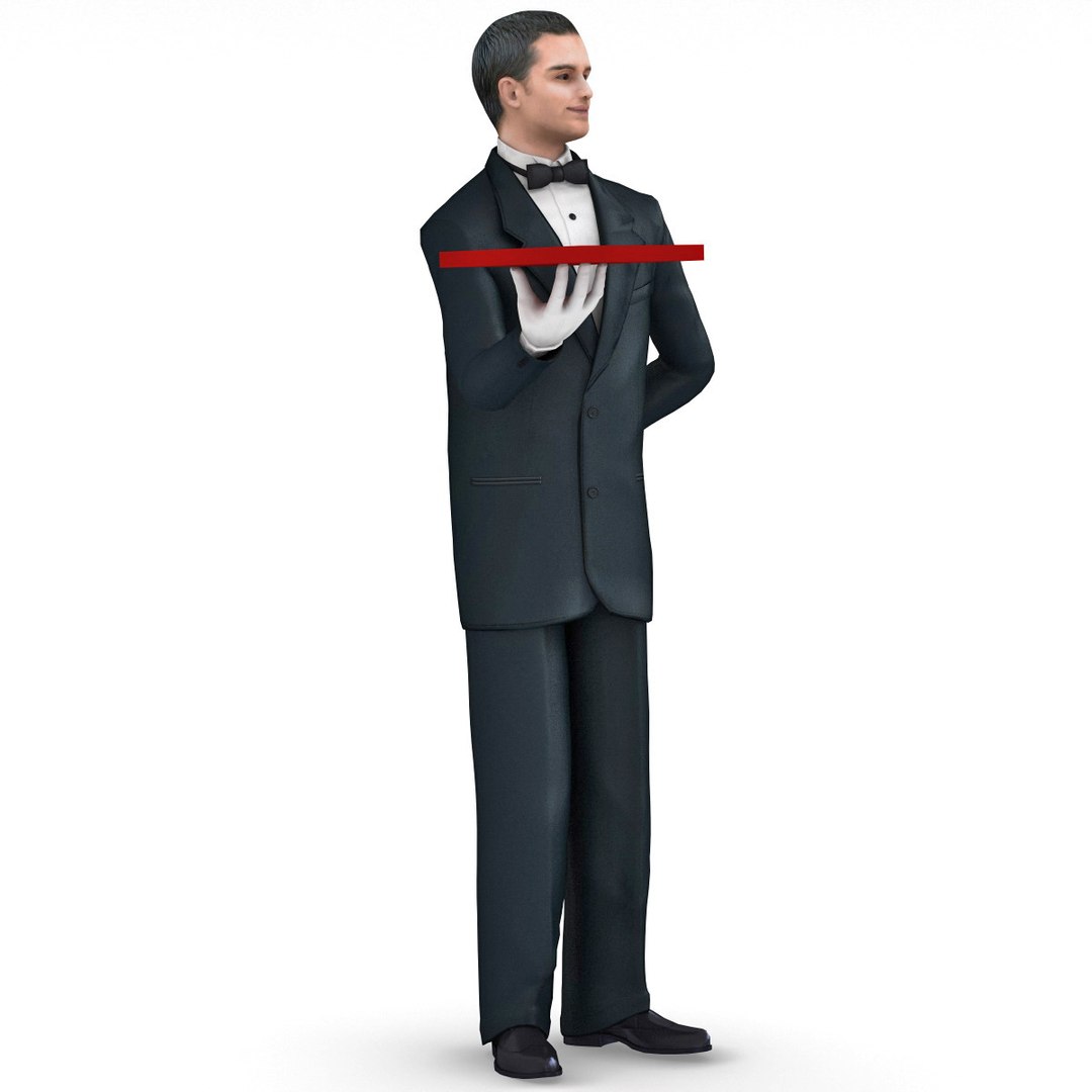 3d waiter 3 man model