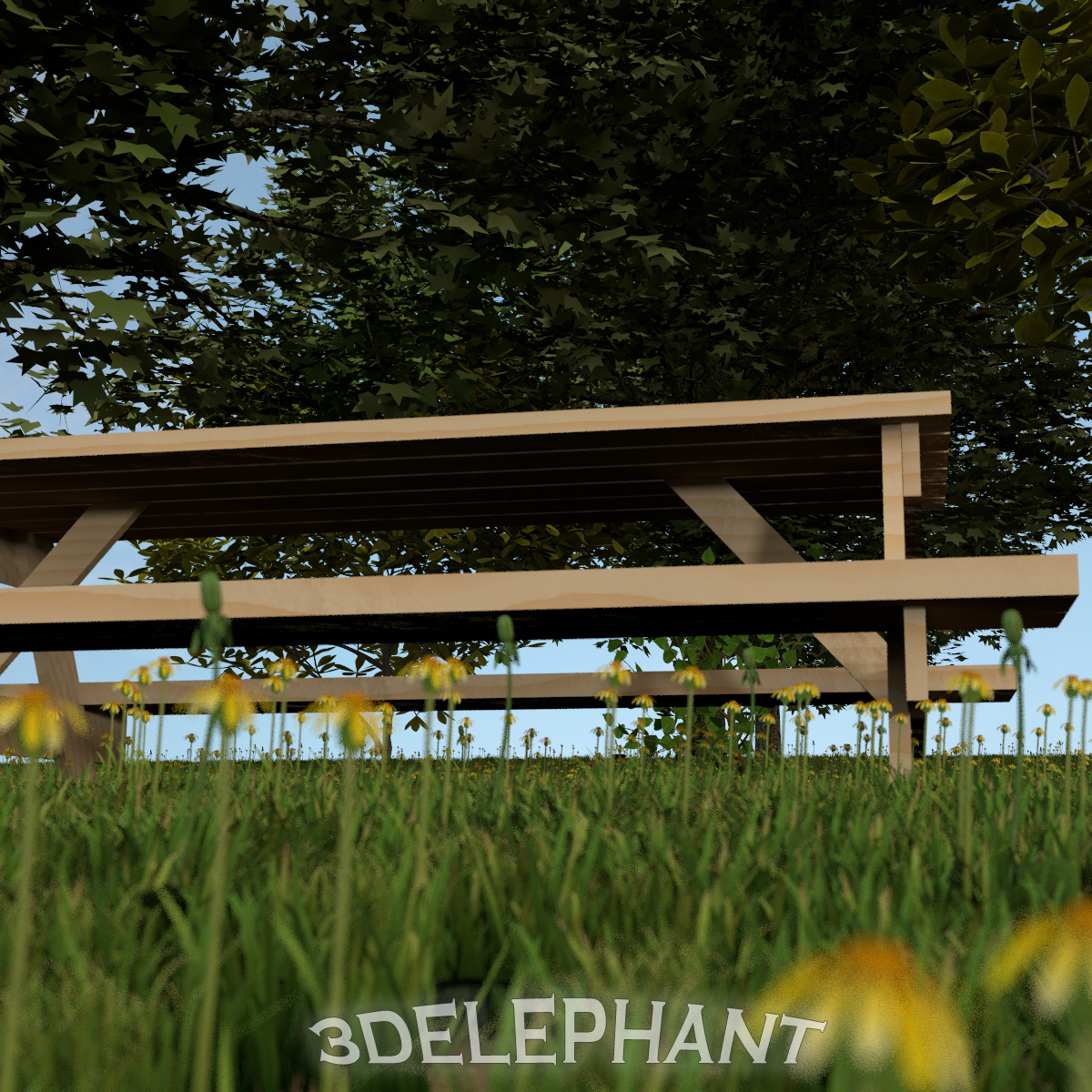 3d table picnic model