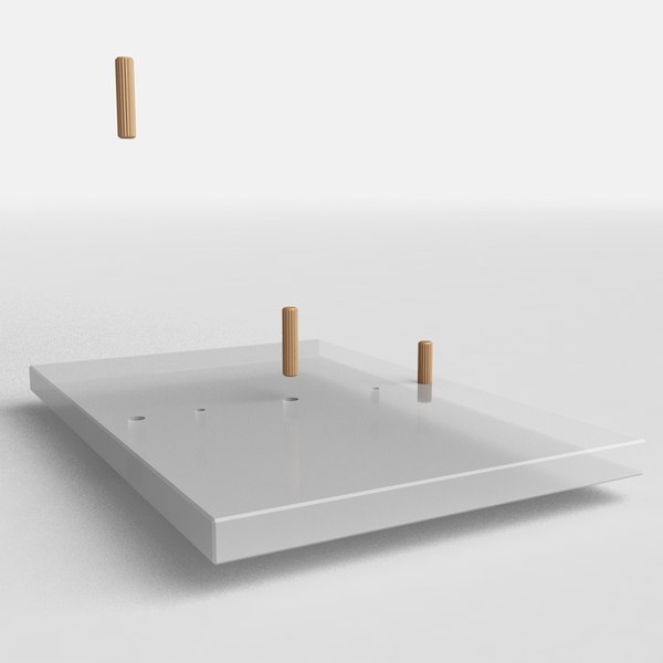 modelo 3d Minifix de Hafele con tacos de madera - TurboSquid 923183